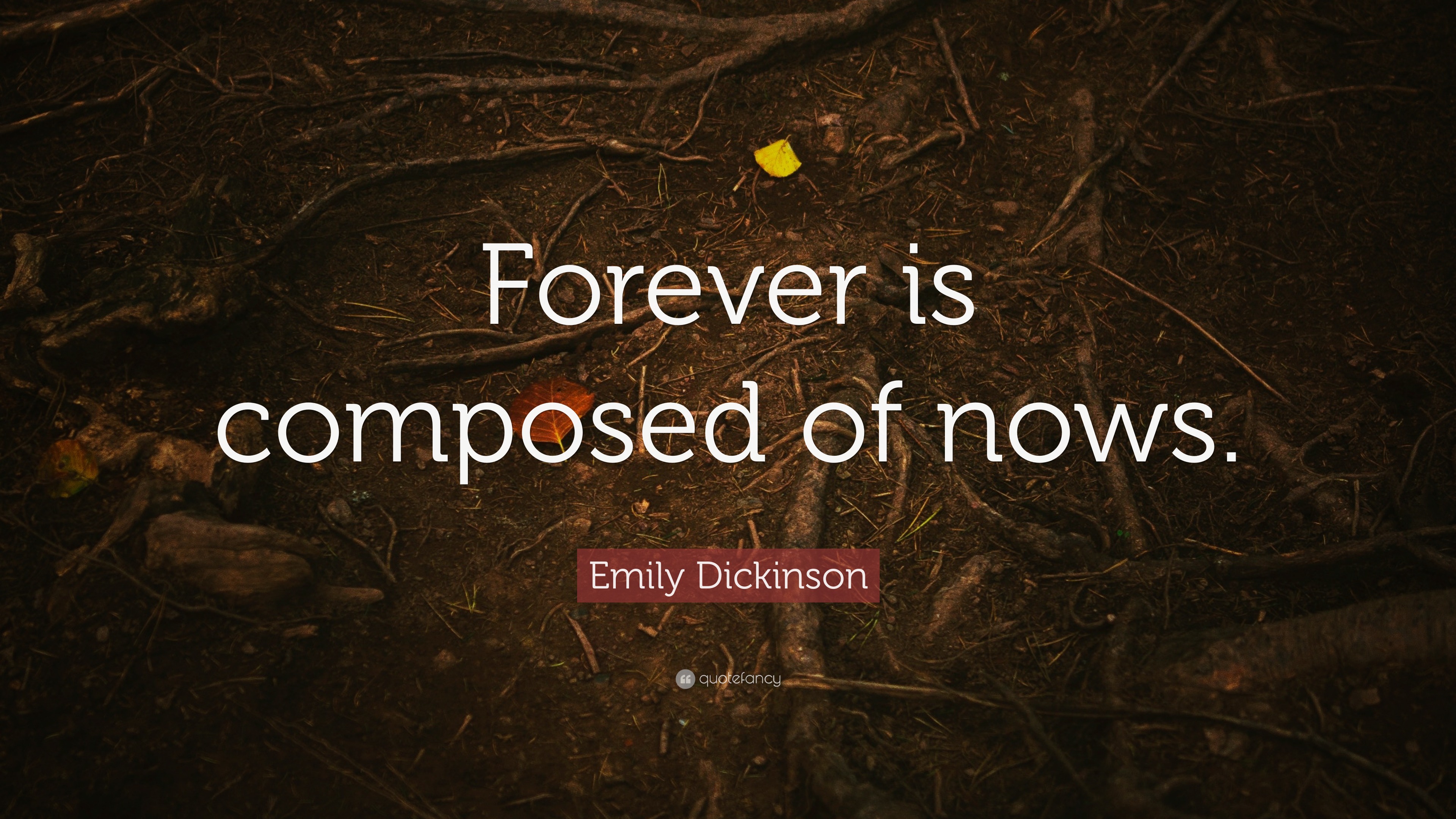 Emily Dickinson Quote: “Forever is composed of nows.”