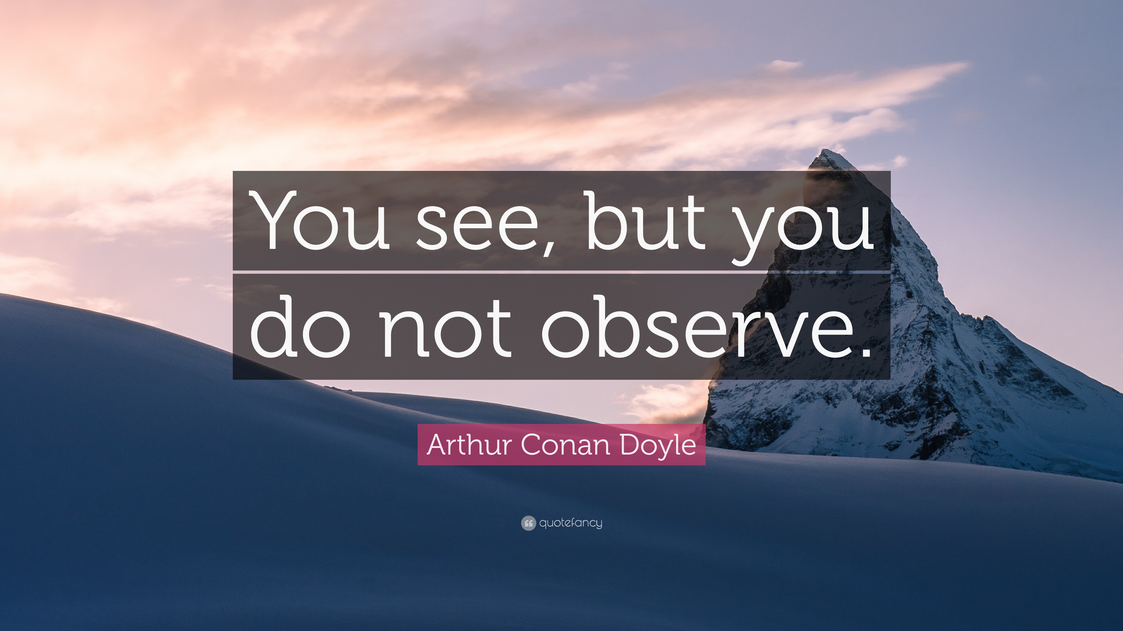 Arthur Conan Doyle Quote: “You see, but you do not observe.”