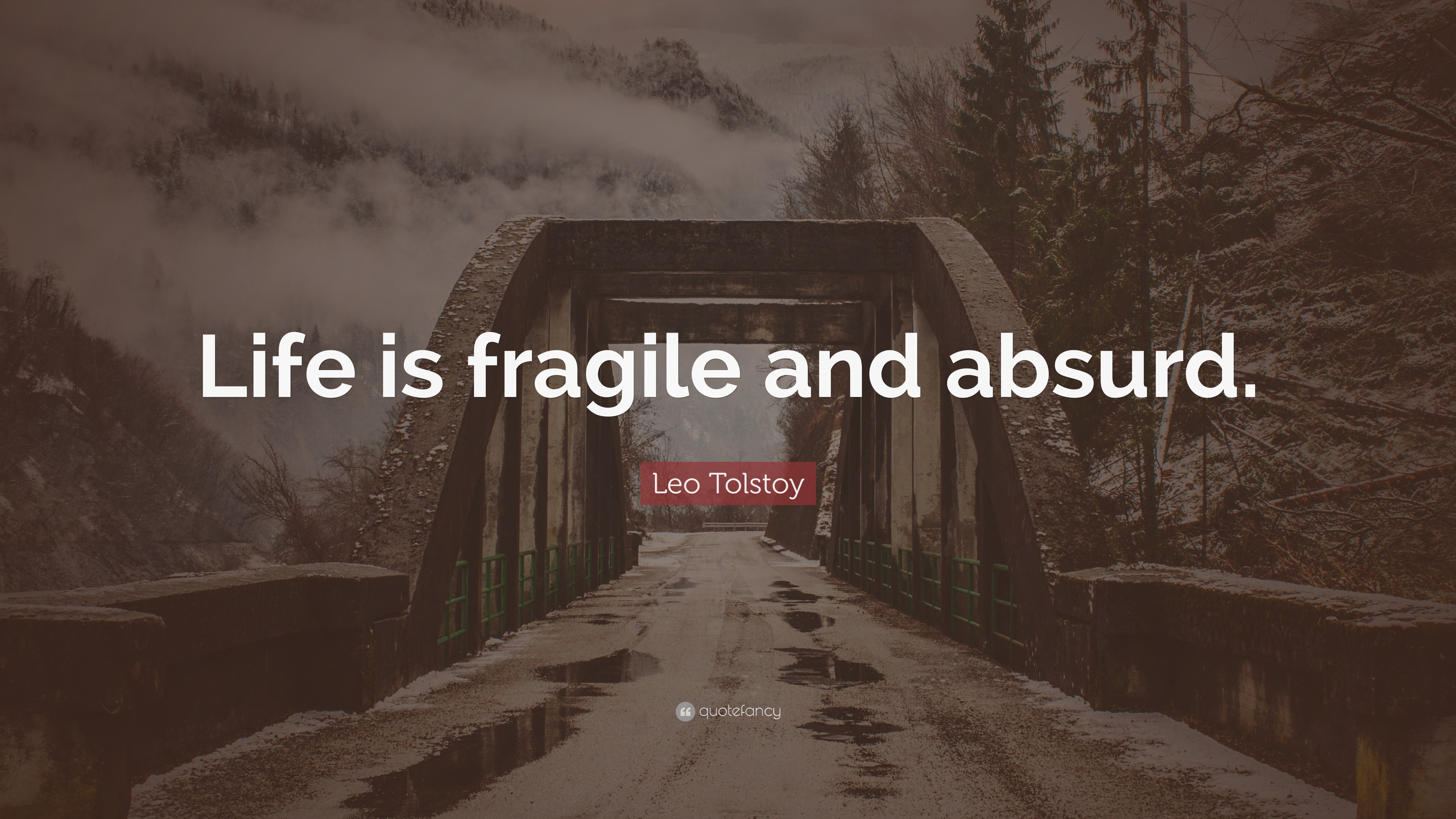 Leo Tolstoy Quote: “Life is fragile and absurd.”