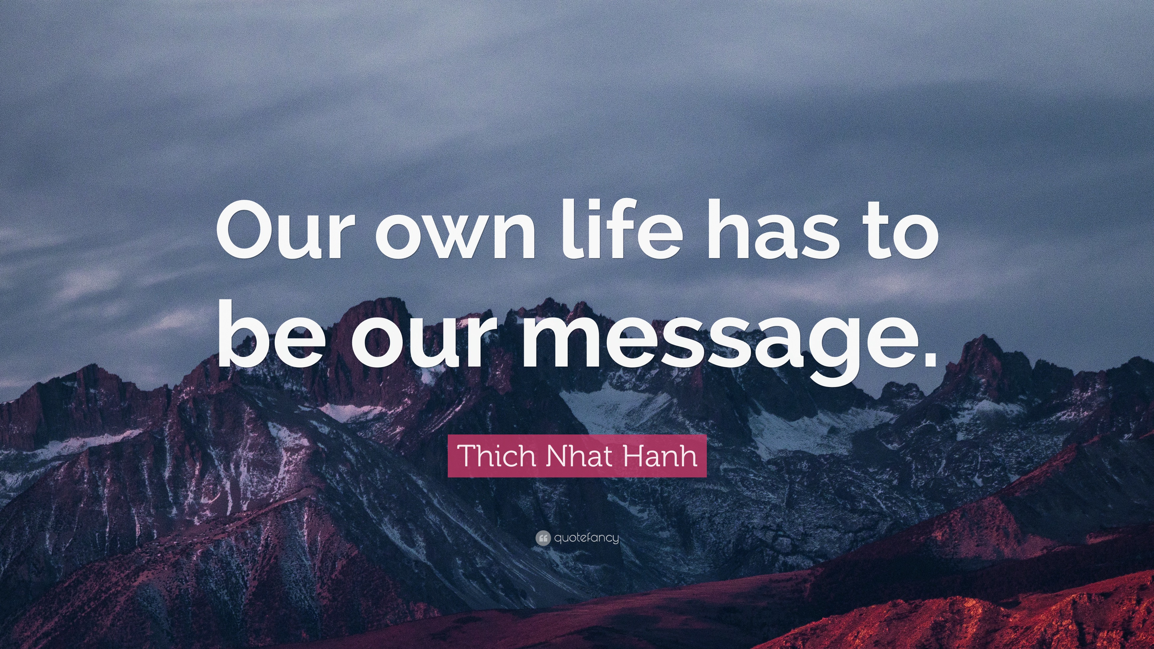 Thich Nhat Hanh Quote: “Our own life has to be our message.”