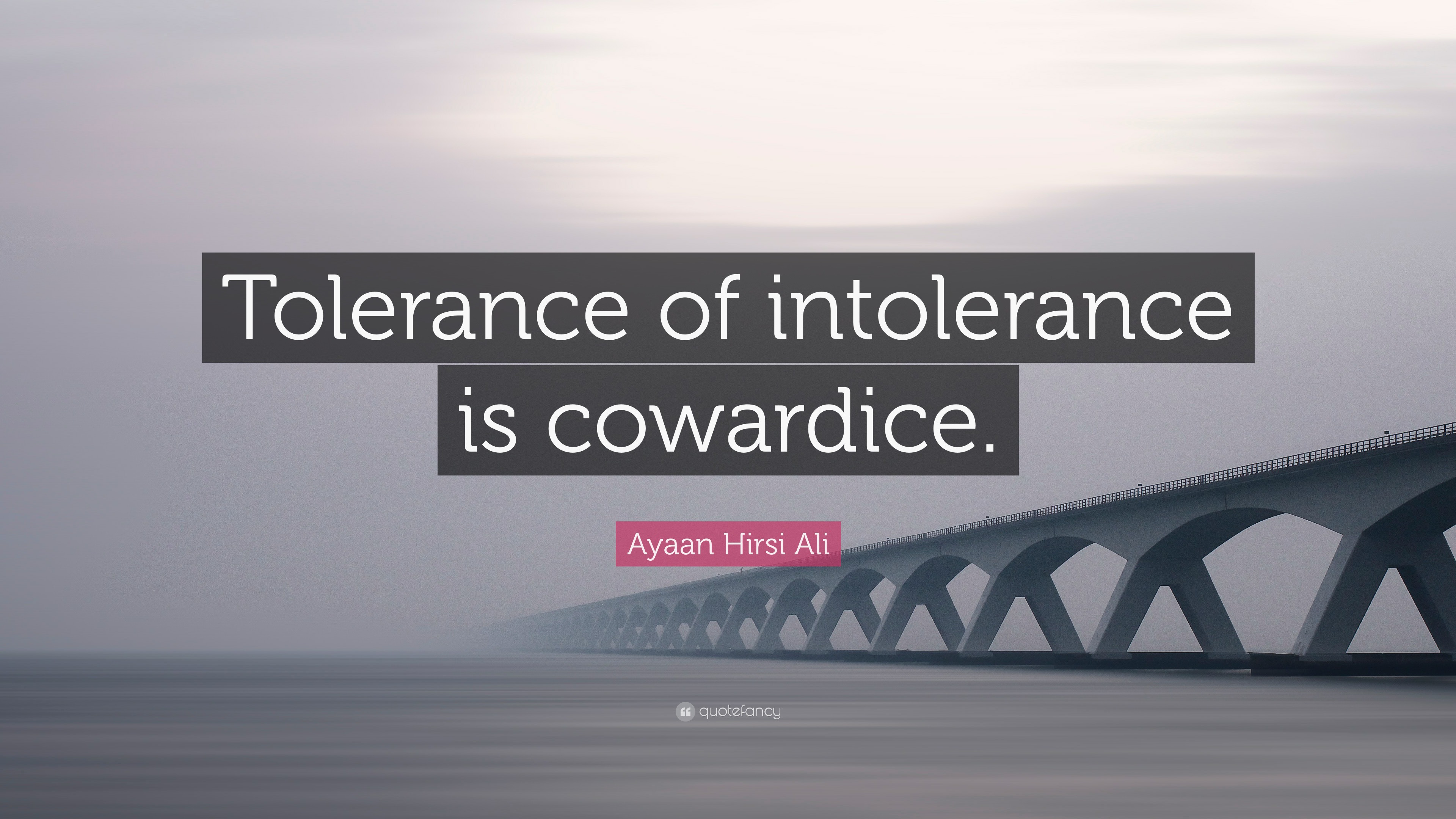 Ayaan Hirsi Ali Quote: “Tolerance of intolerance is cowardice.”
