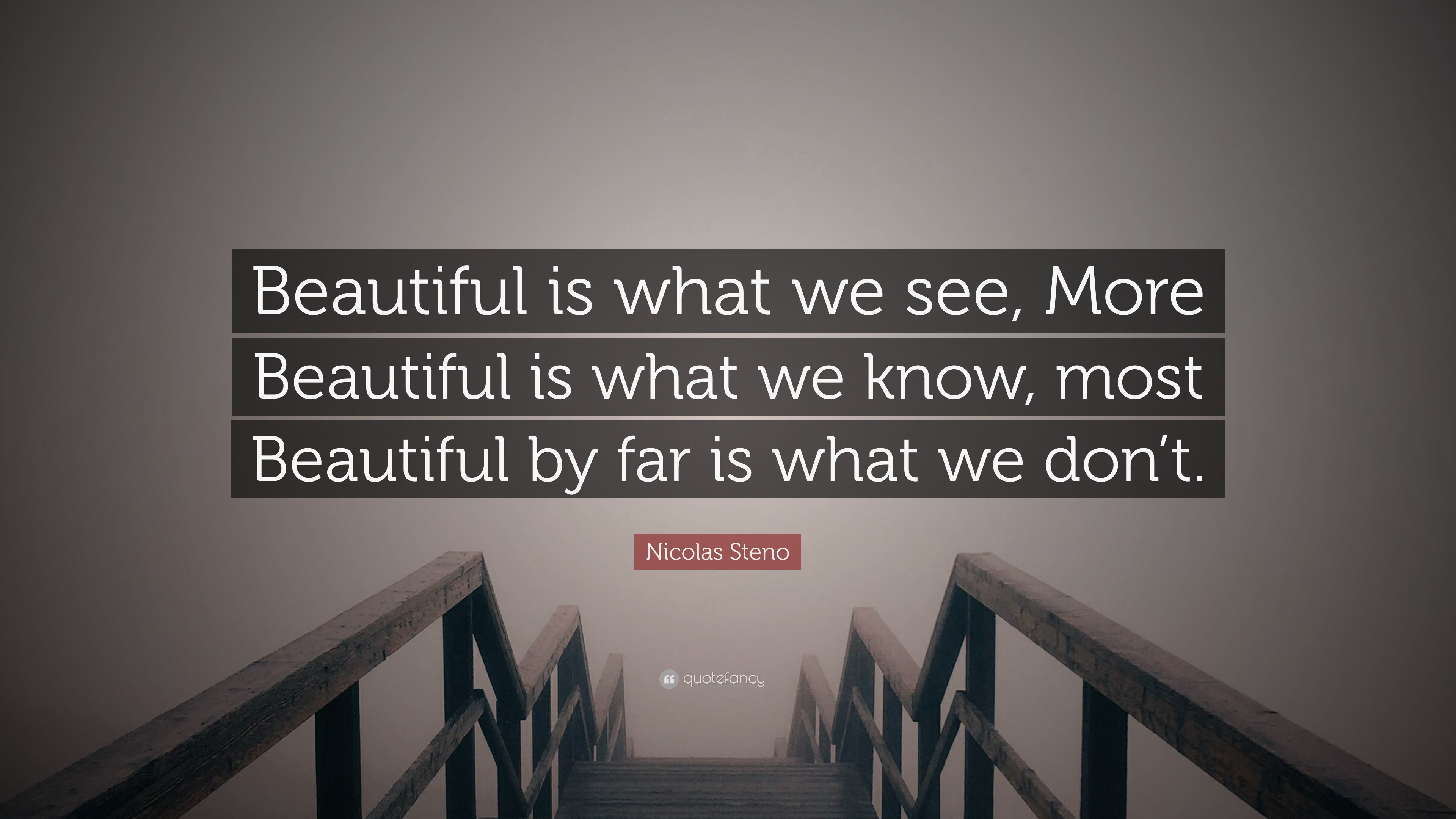 Nicolas Steno Quote: “Beautiful is what we see, More Beautiful is what ...