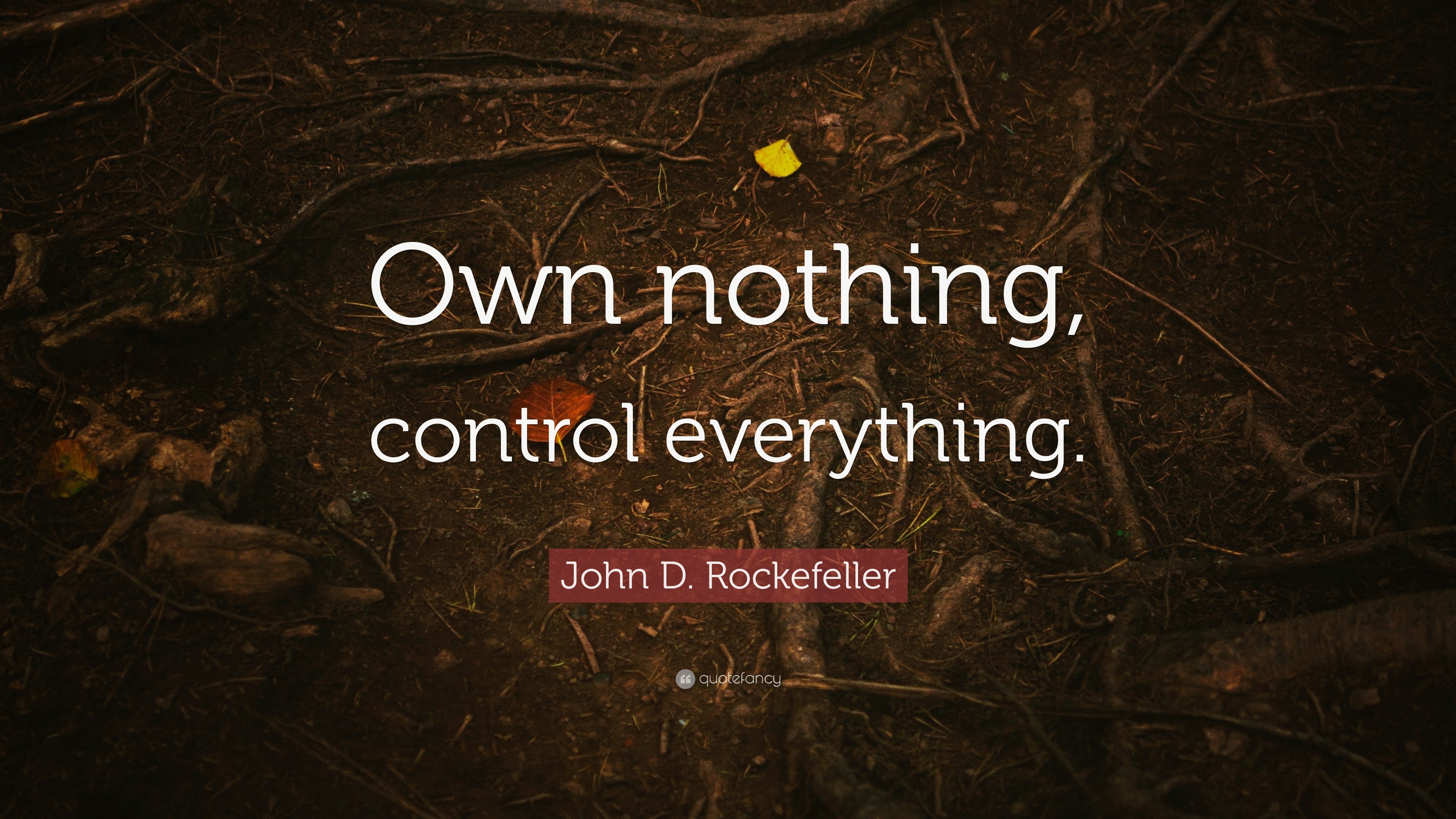 John D. Rockefeller Quote: “Own nothing, control everything.”