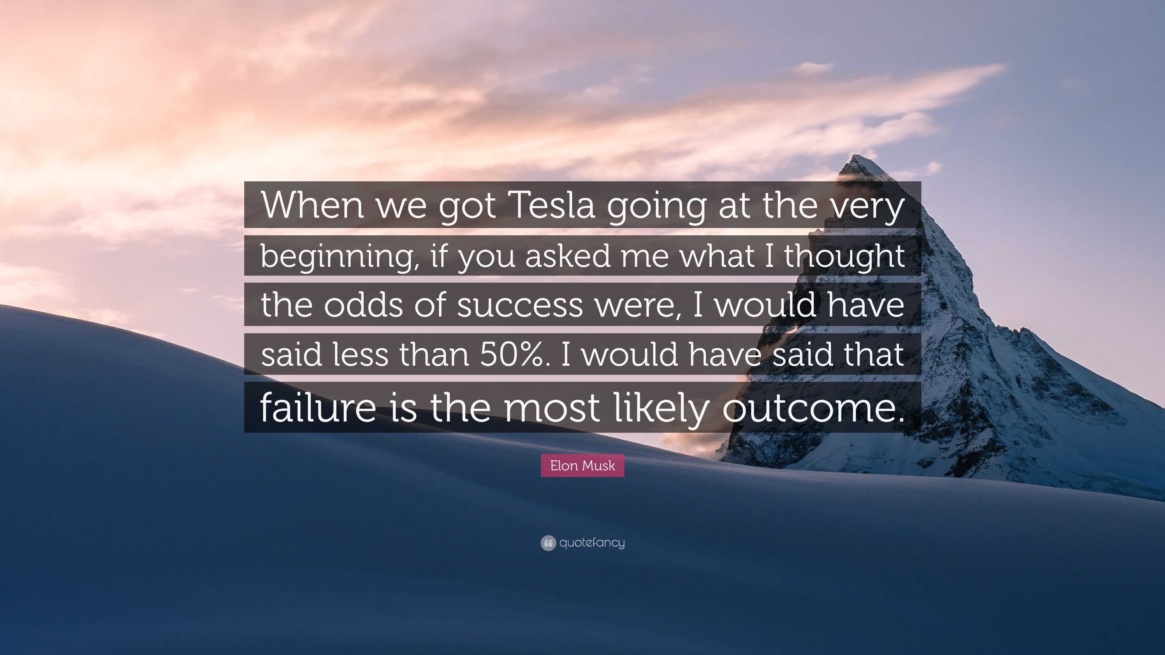 Elon Musk Quote: “When we got Tesla going at the very beginning, if you ...