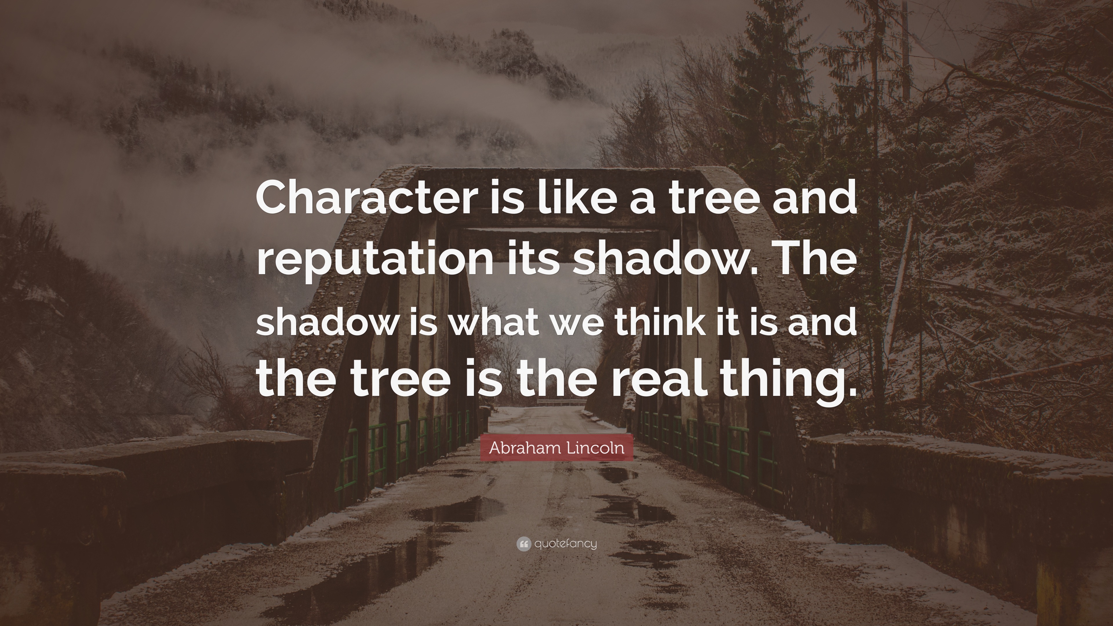 Abraham Lincoln Quote: “Character is like a tree and reputation its ...