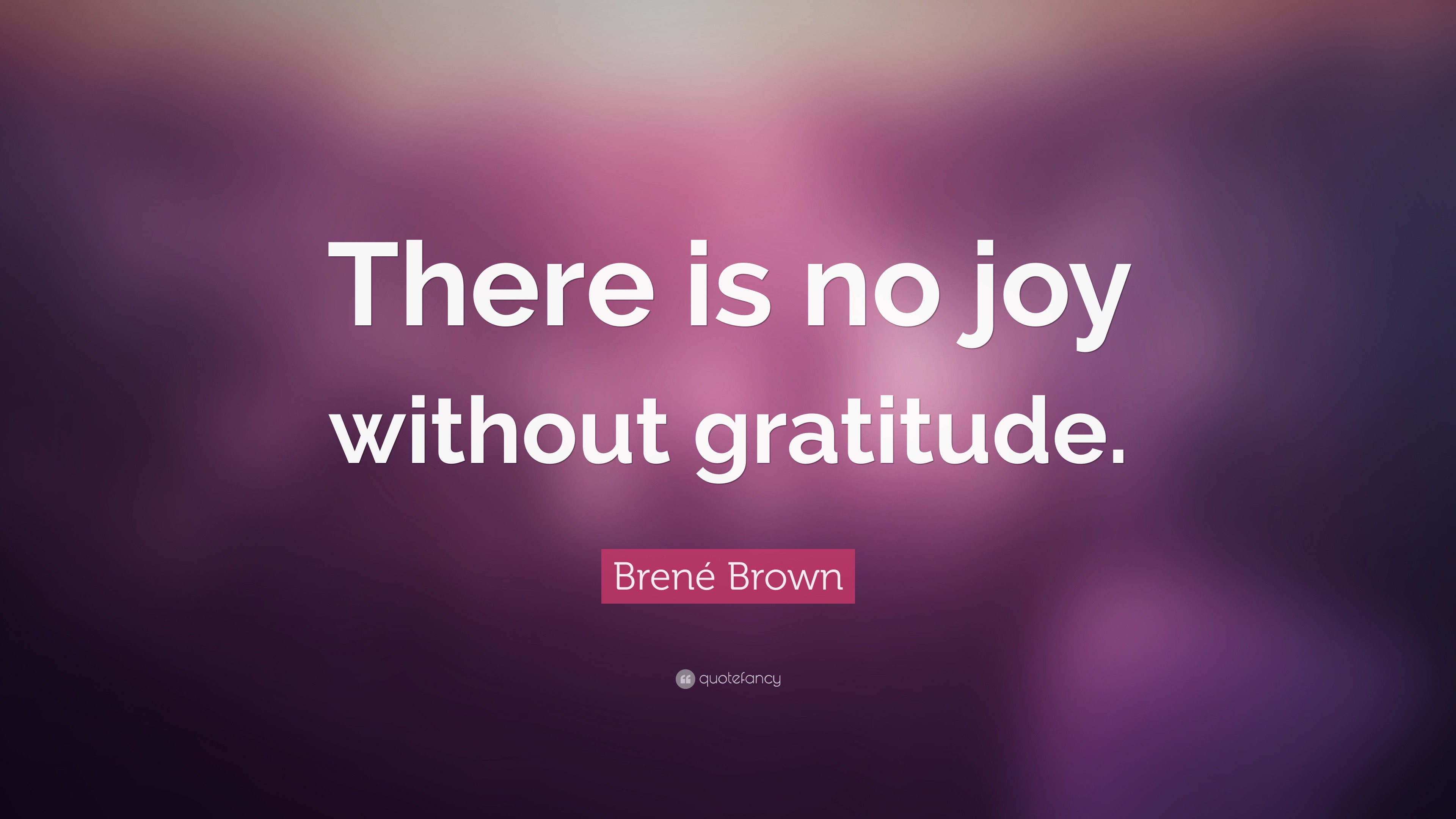 Brené Brown Quote: “There is no joy without gratitude.”