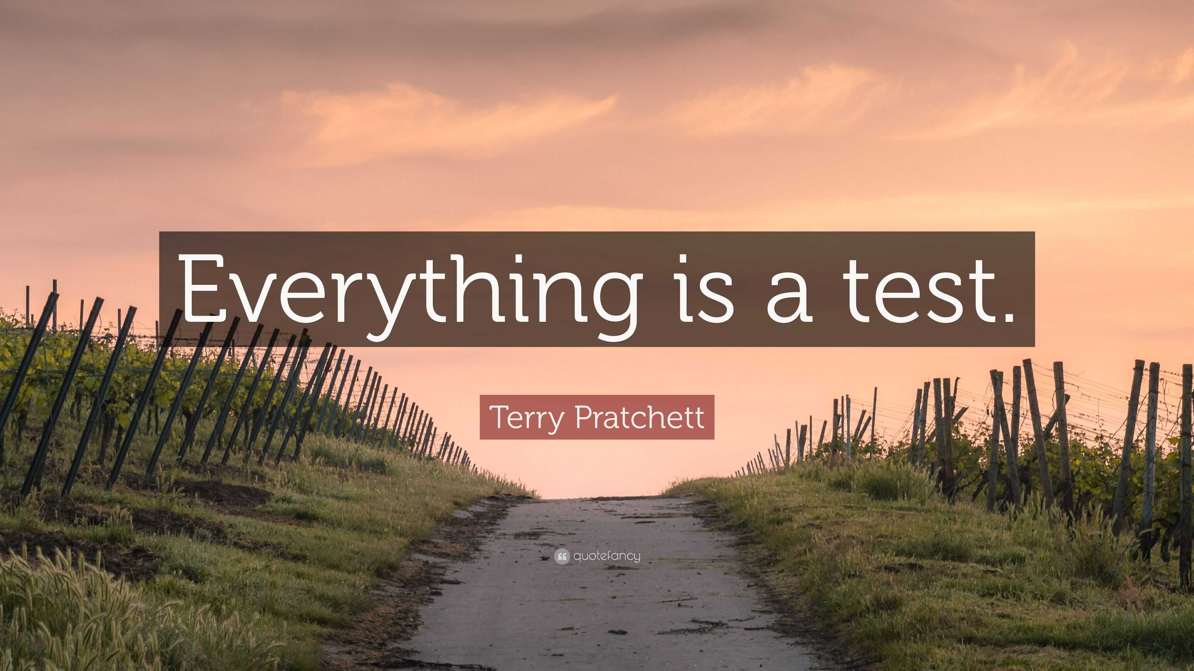 Terry Pratchett Quote: “Everything is a test.”