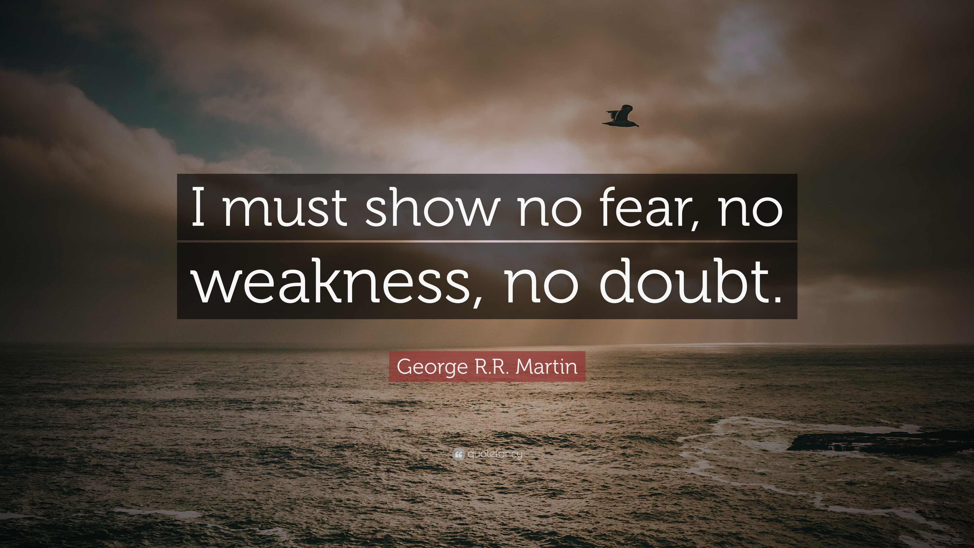 George R.R. Martin Quote: “I must show no fear, no weakness, no doubt.”