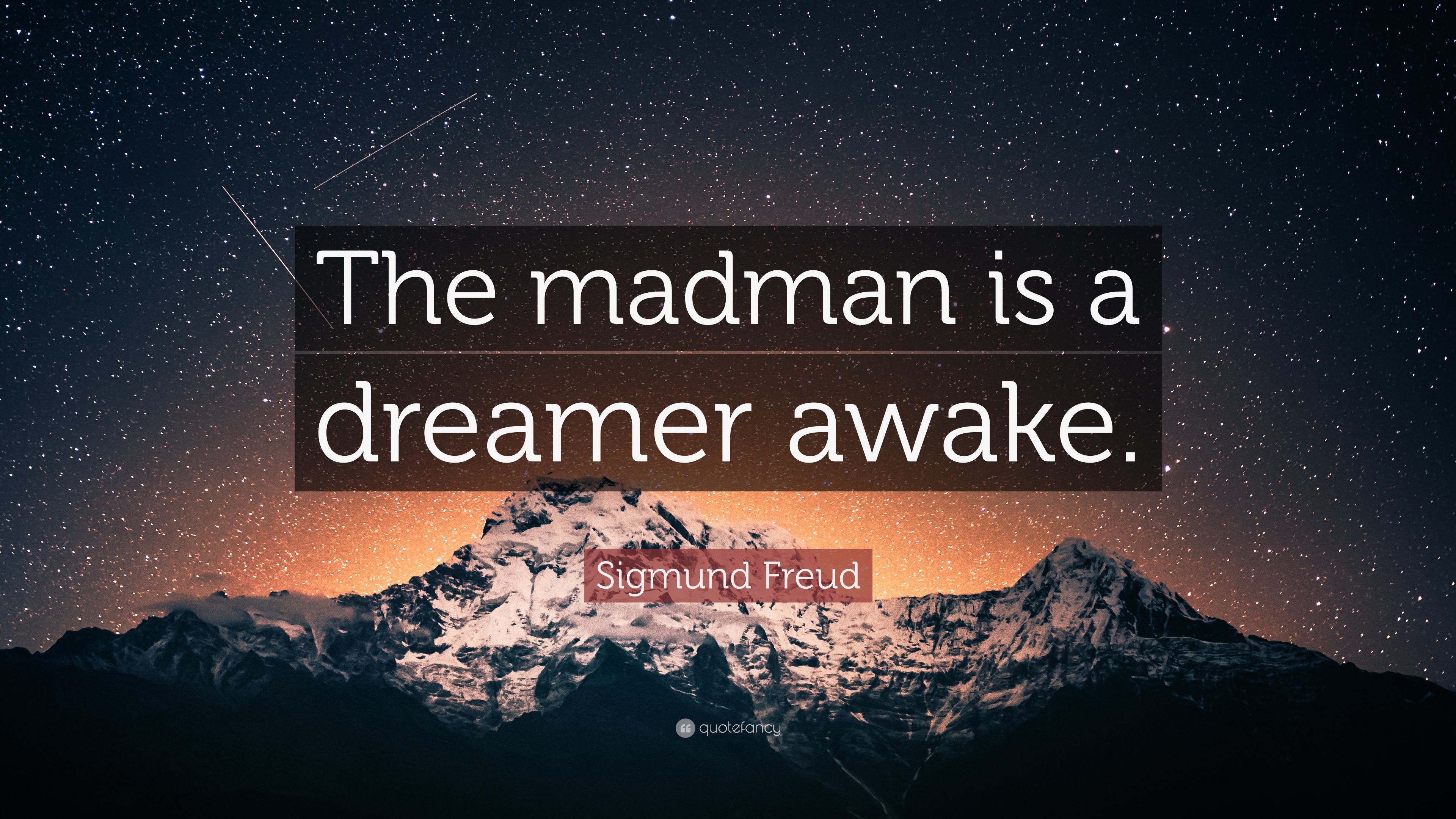 Sigmund Freud Quote: “The madman is a dreamer awake.”