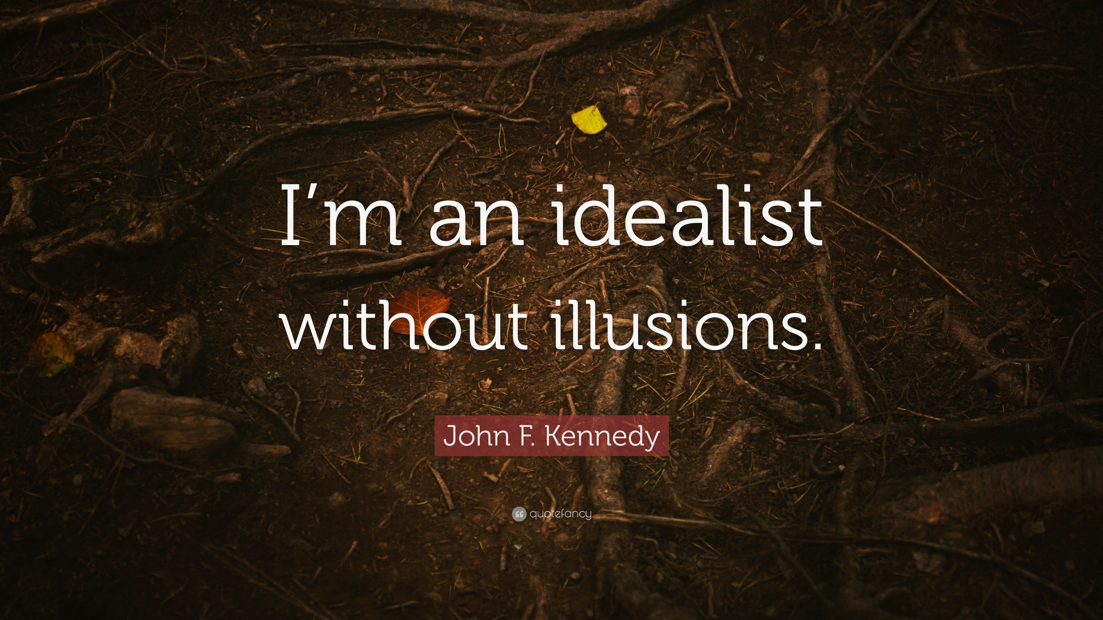 John F. Kennedy Quote: “I’m an idealist without illusions.”
