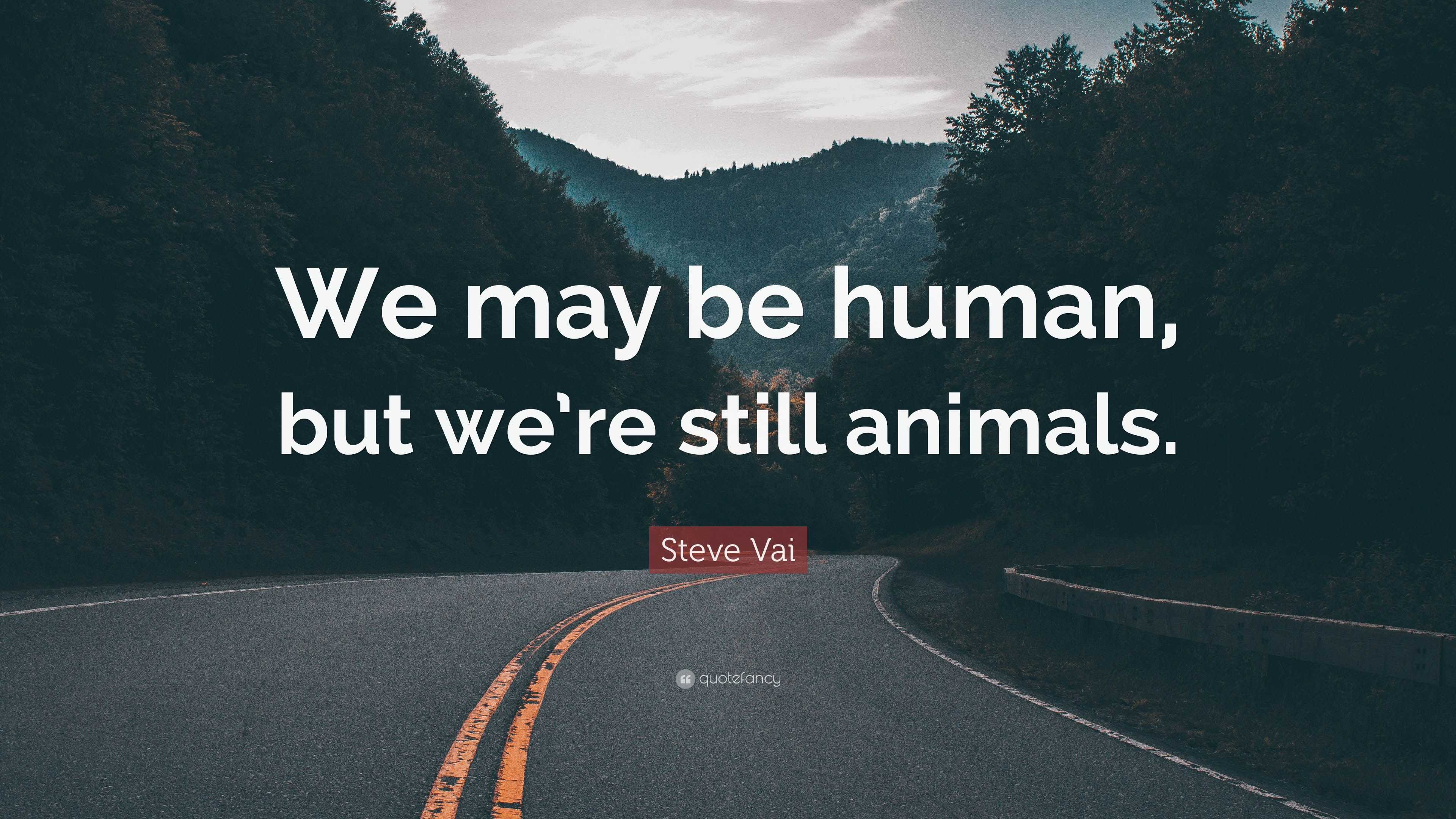 Steve Vai Quote: “We may be human, but we’re still animals.”