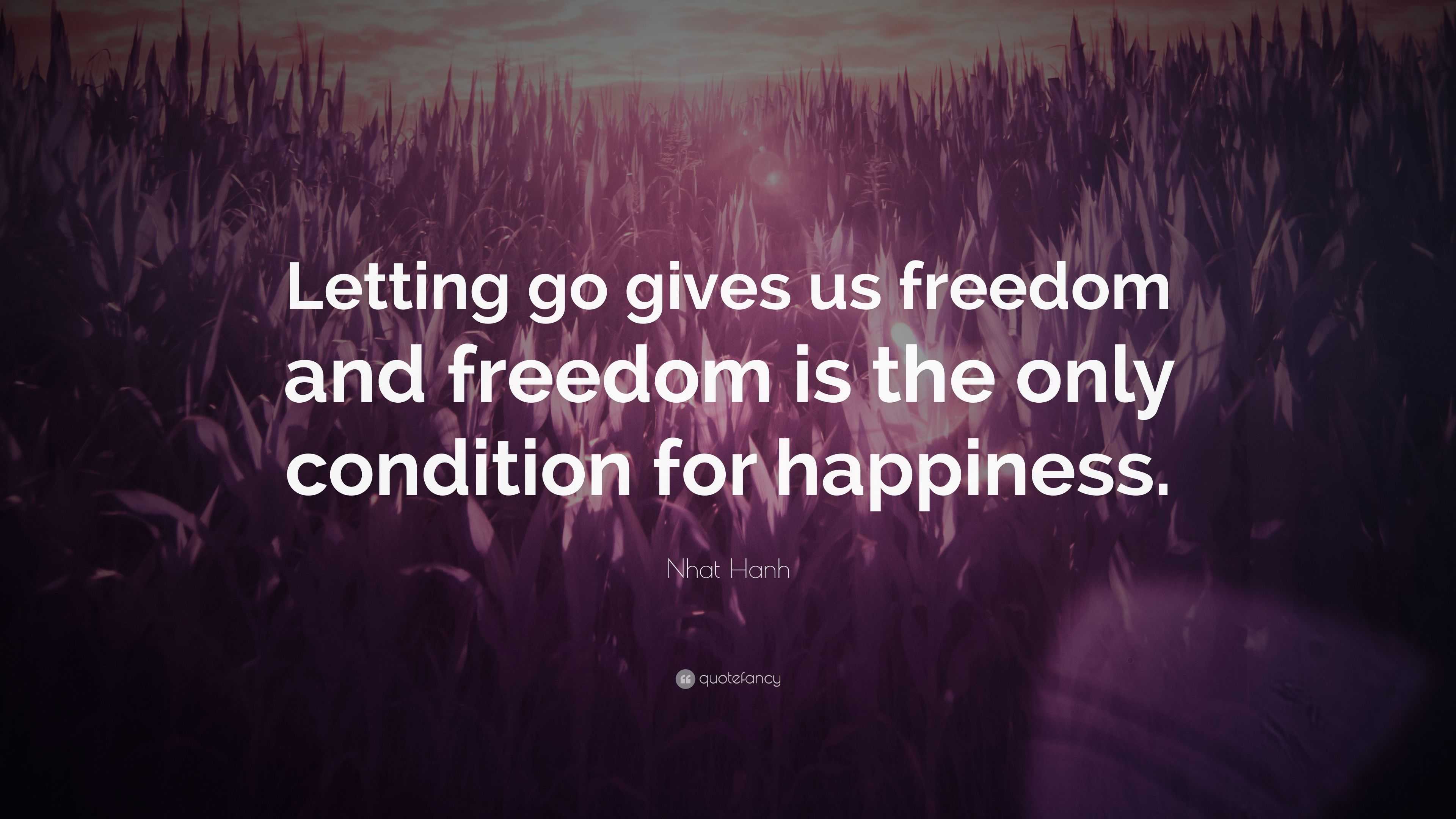 Nhat Hanh Quote: “Letting go gives us freedom and freedom is the only ...