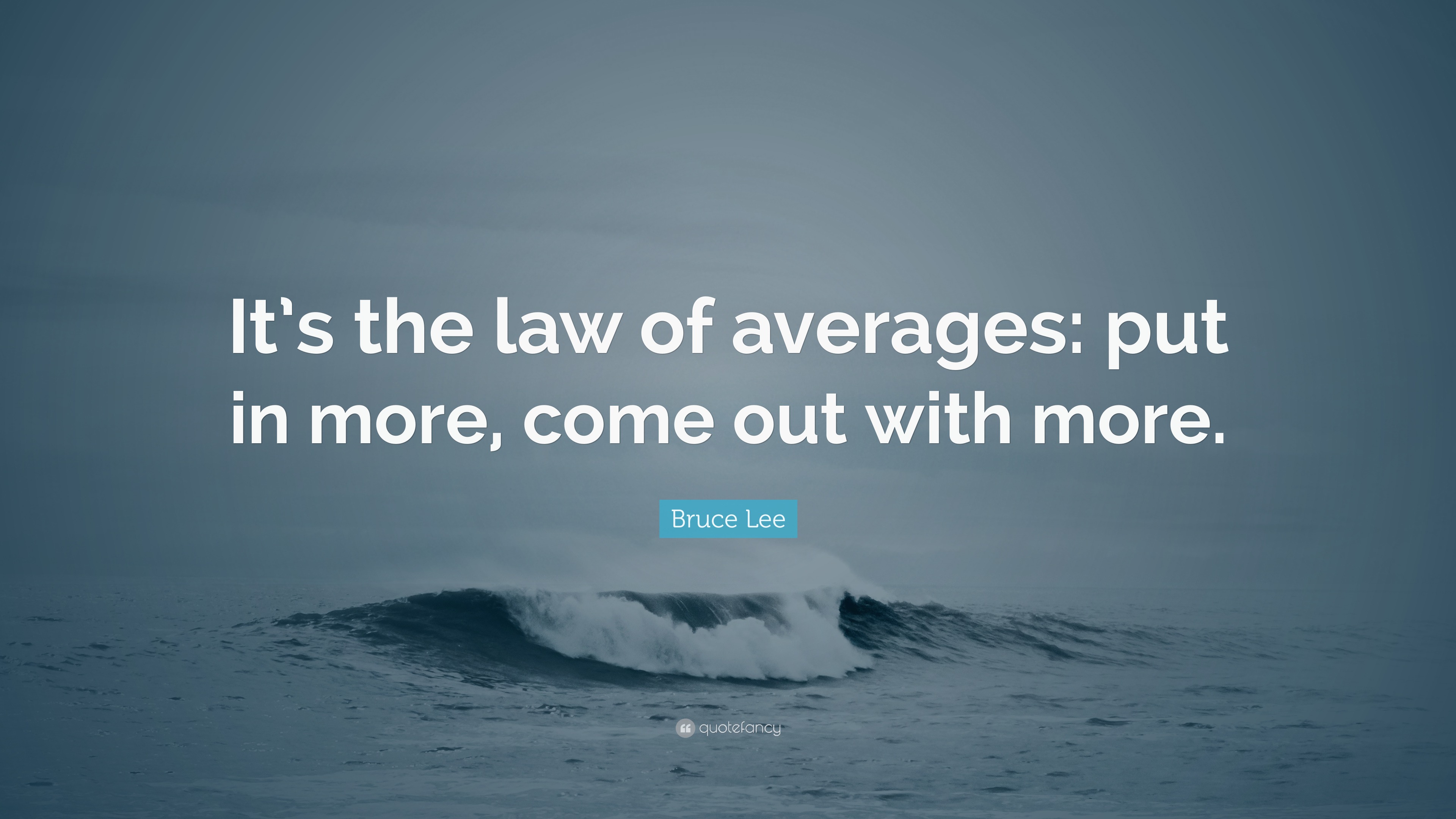 Bruce Lee Quote: “It’s the law of averages: put in more, come out with ...