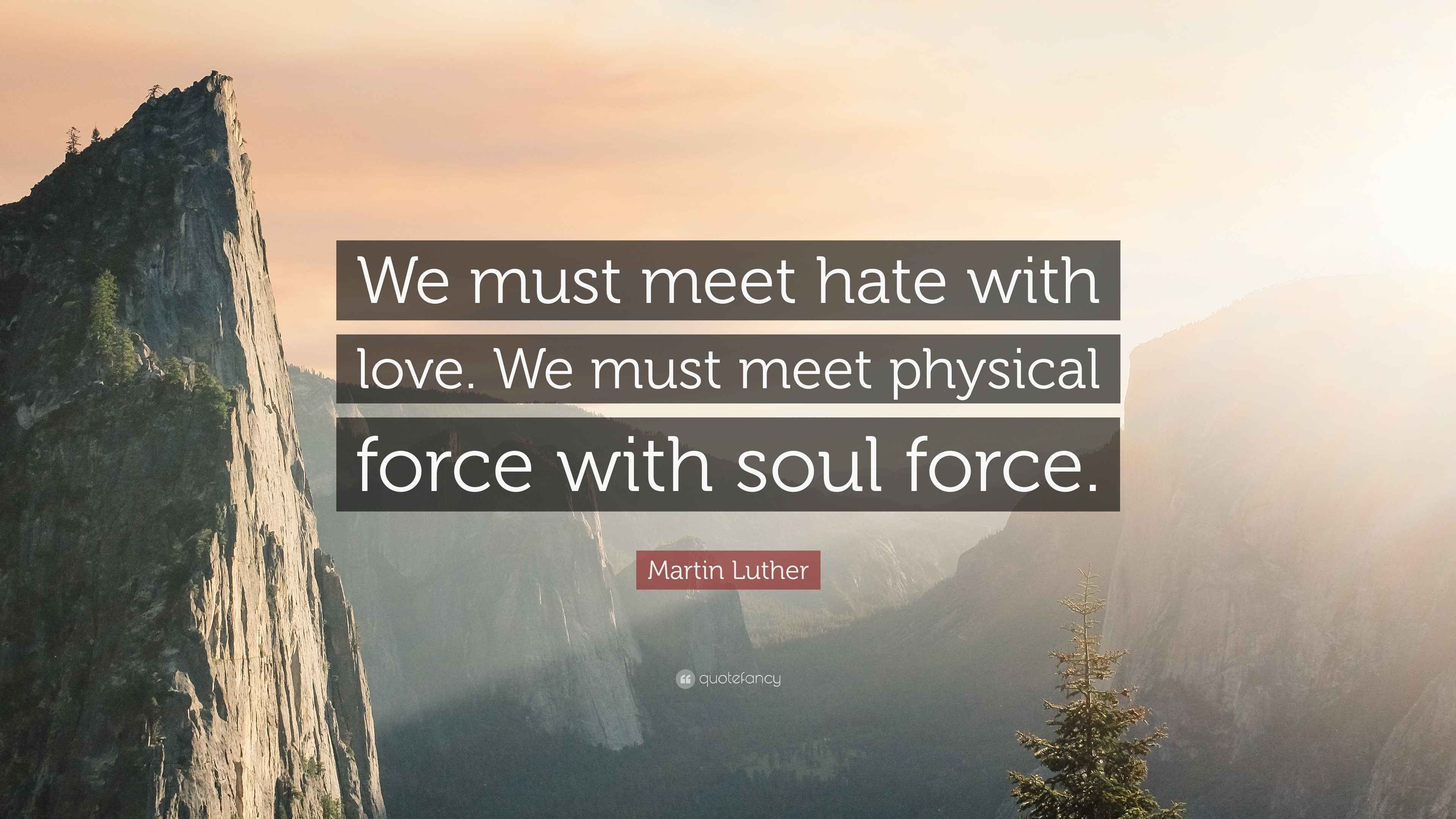 Martin Luther Quote: “We must meet hate with love. We must meet ...