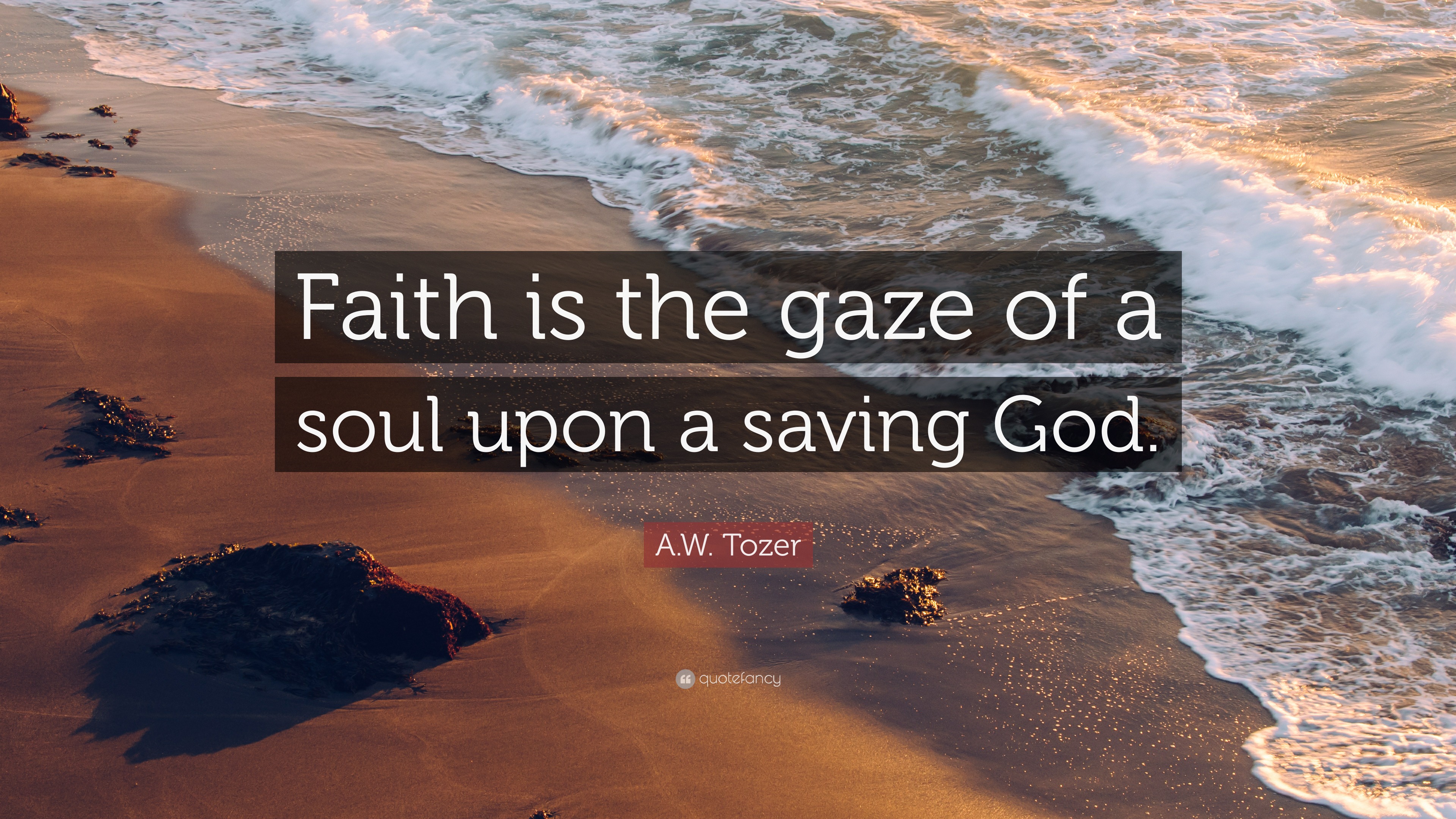A.W. Tozer Quote: “Faith is the gaze of a soul upon a saving God.”