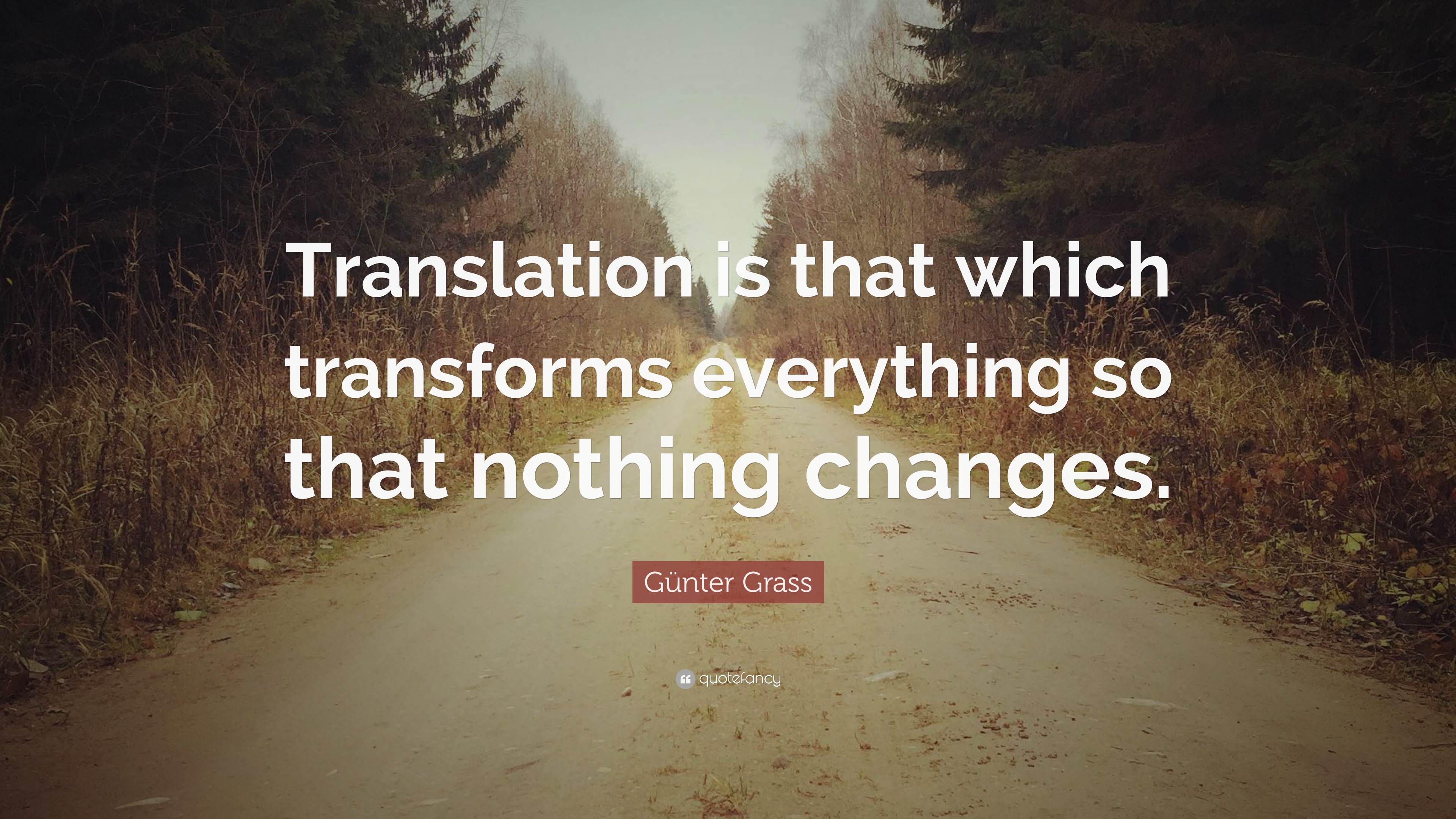 Günter Grass Quote: “Translation is that which transforms everything so ...