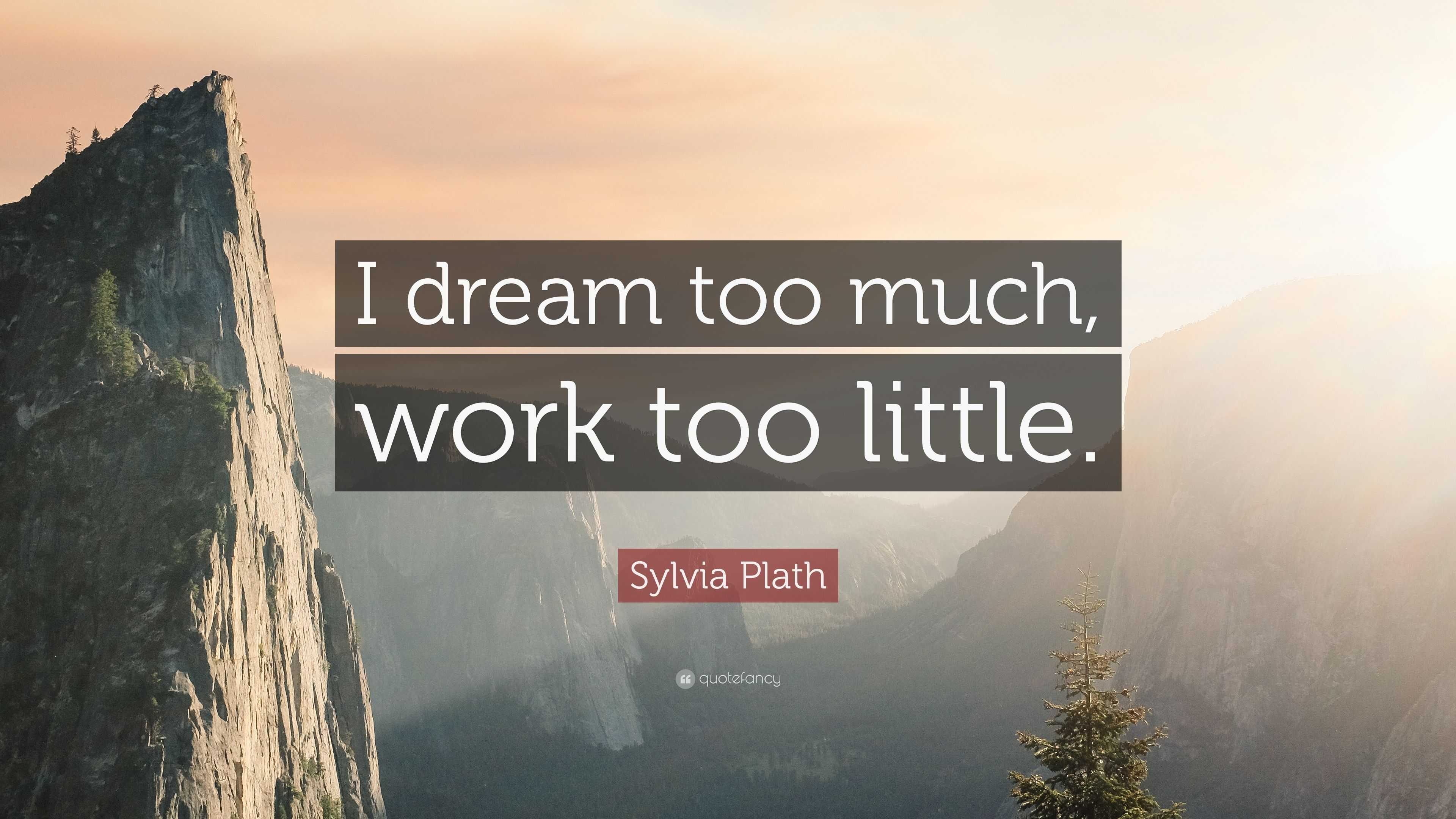 Sylvia Plath Quote: “I dream too much, work too little.”