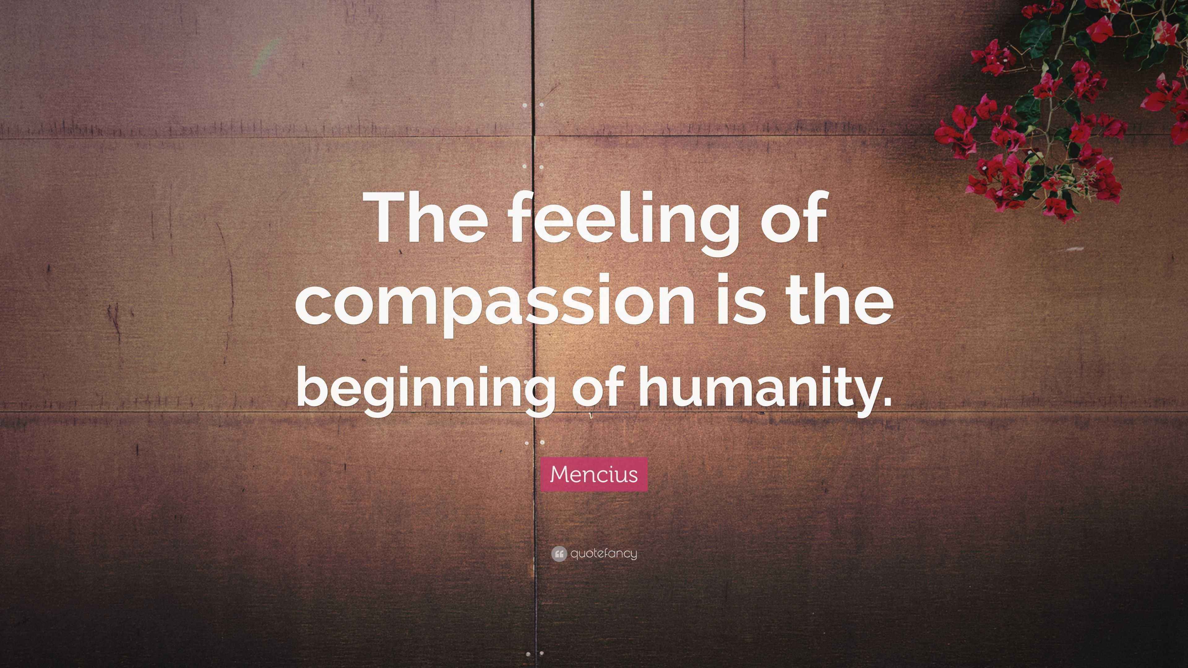 Mencius Quote: “The feeling of compassion is the beginning of humanity.”