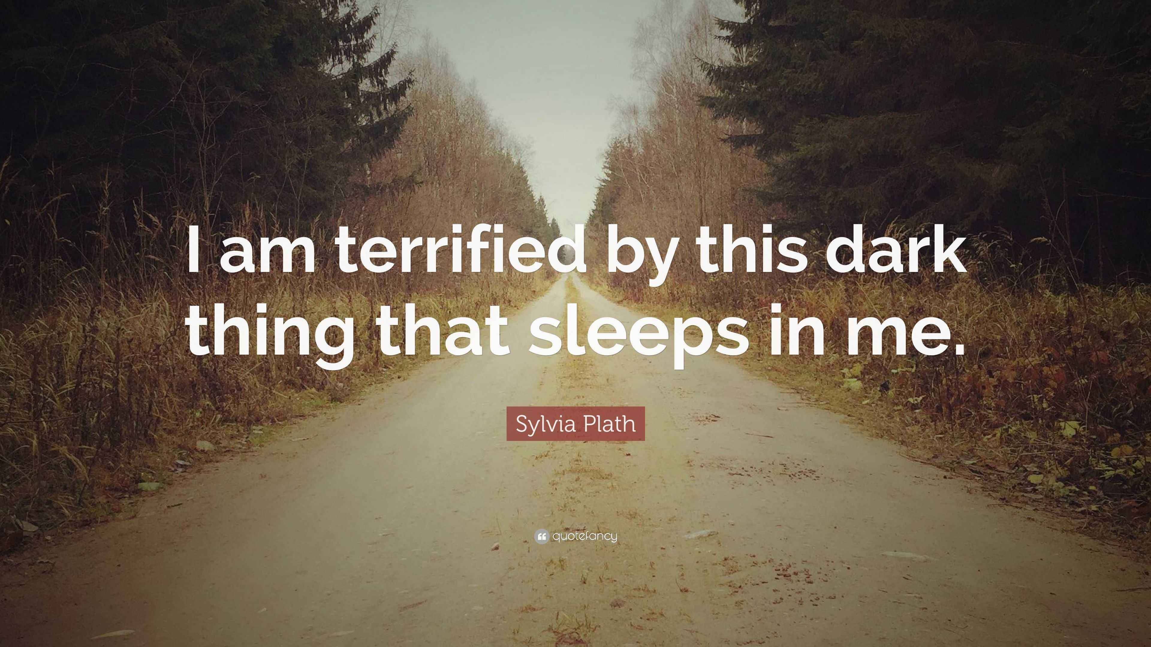 Sylvia Plath Quote: “I am terrified by this dark thing that sleeps in me.”