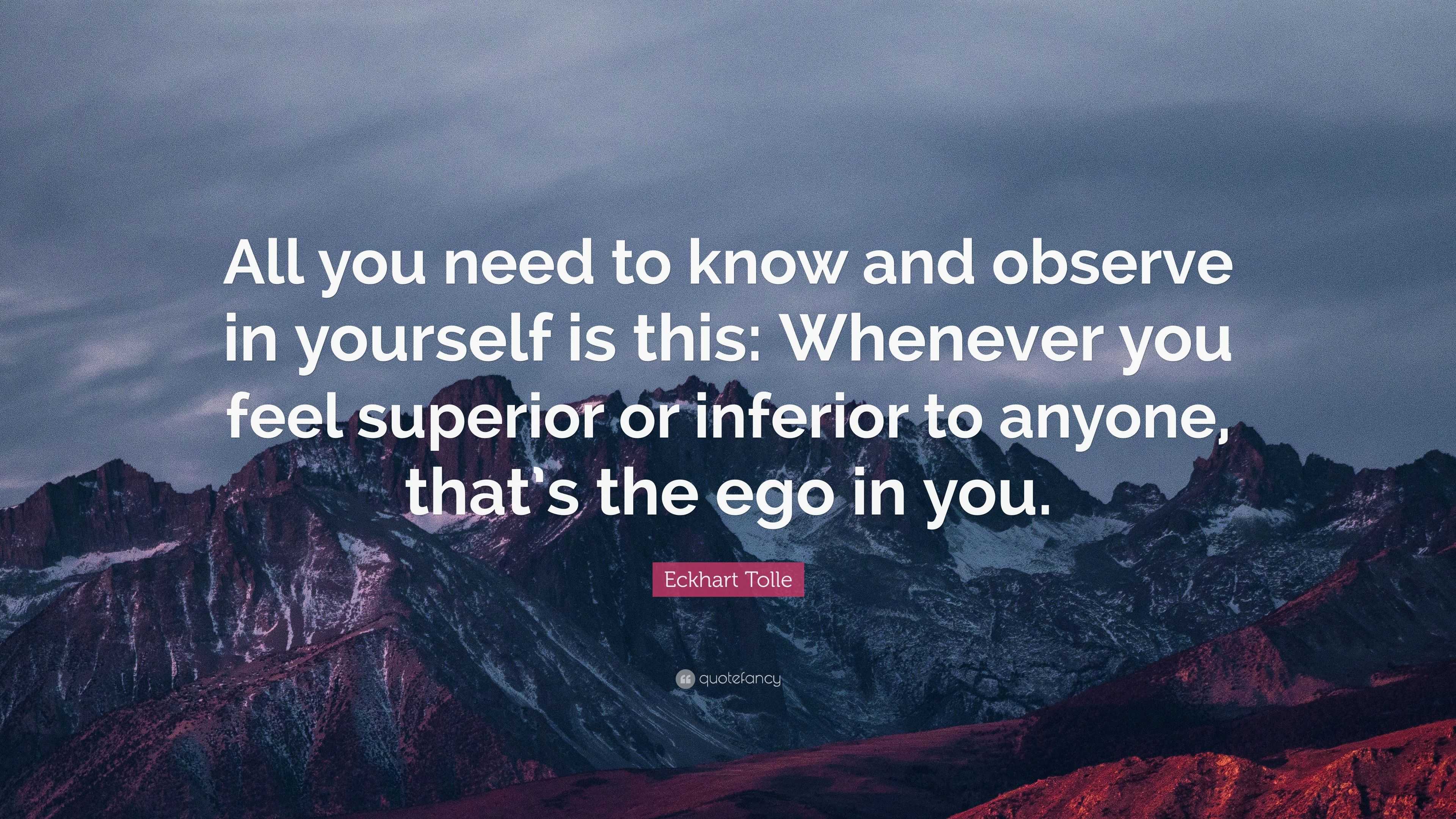 Eckhart Tolle Quote: “All you need to know and observe in yourself is ...
