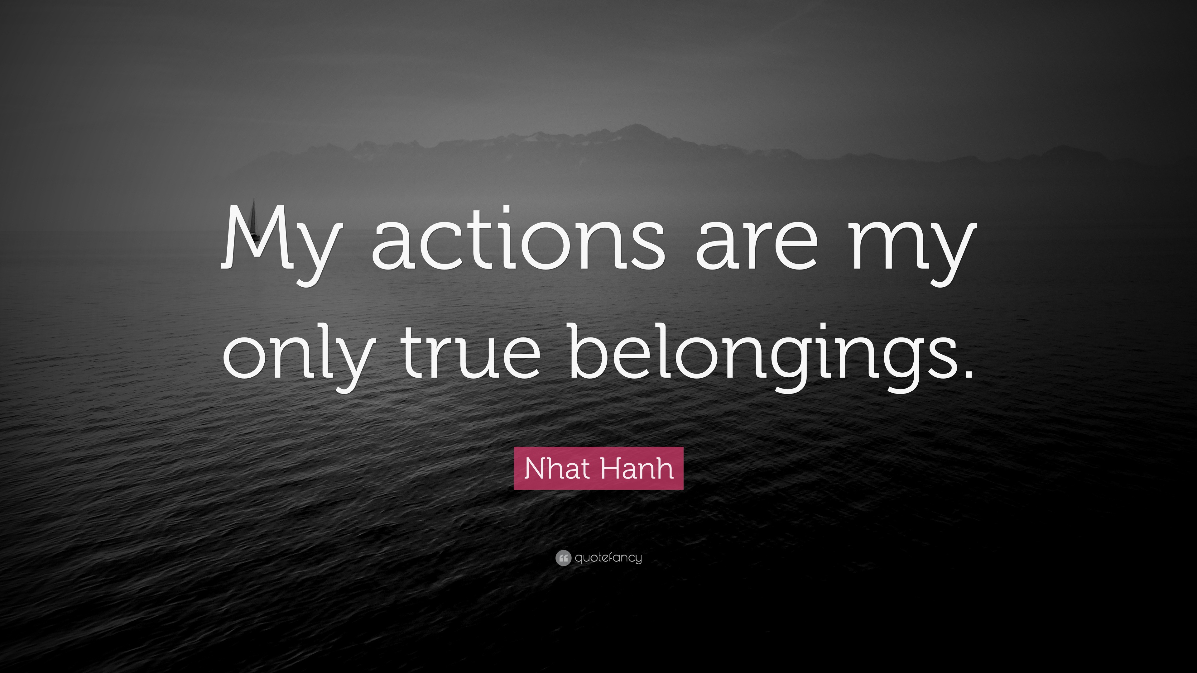 Nhat Hanh Quote: “My actions are my only true belongings.”