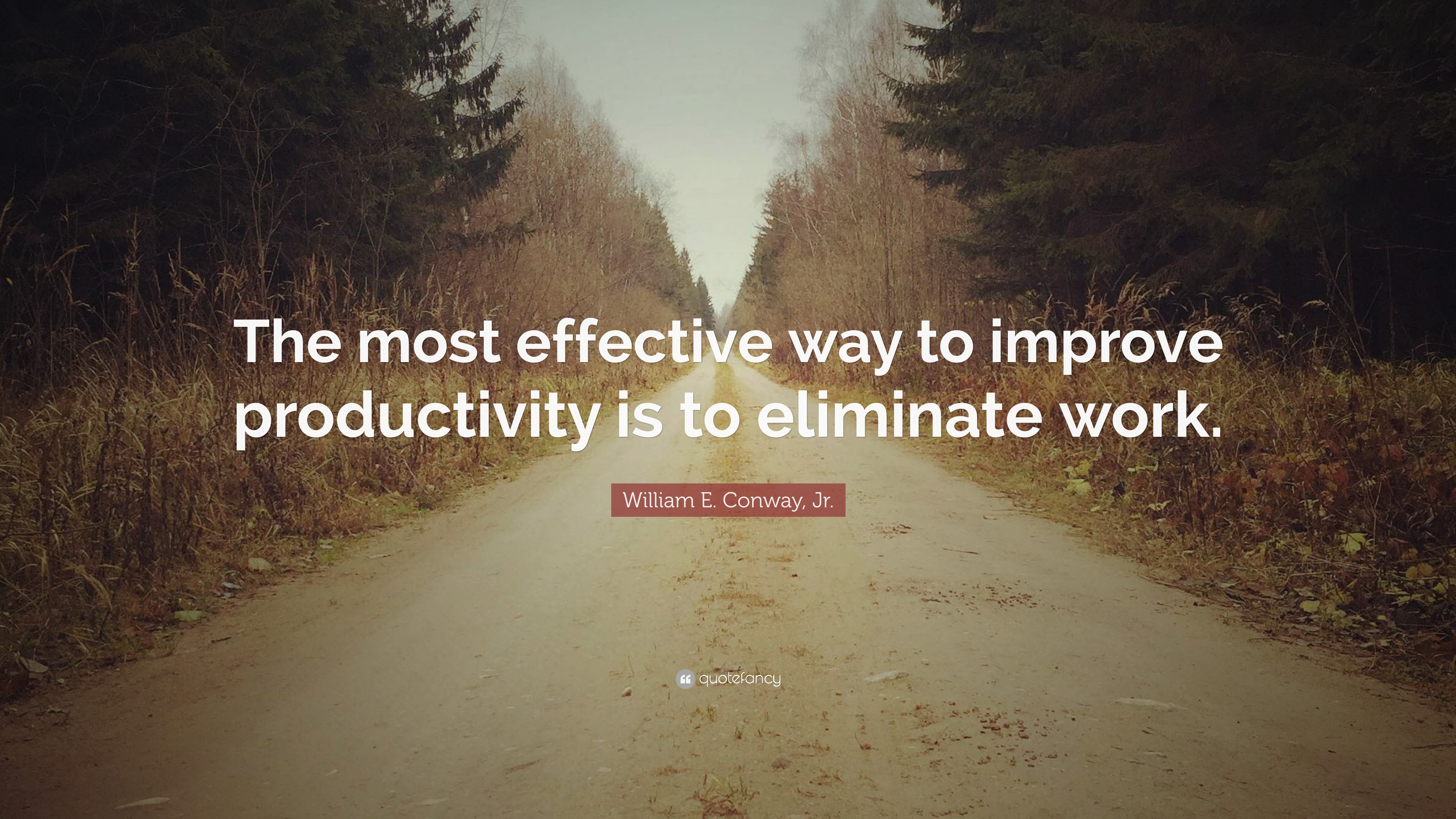 William E. Conway, Jr. Quote: “The most effective way to improve ...