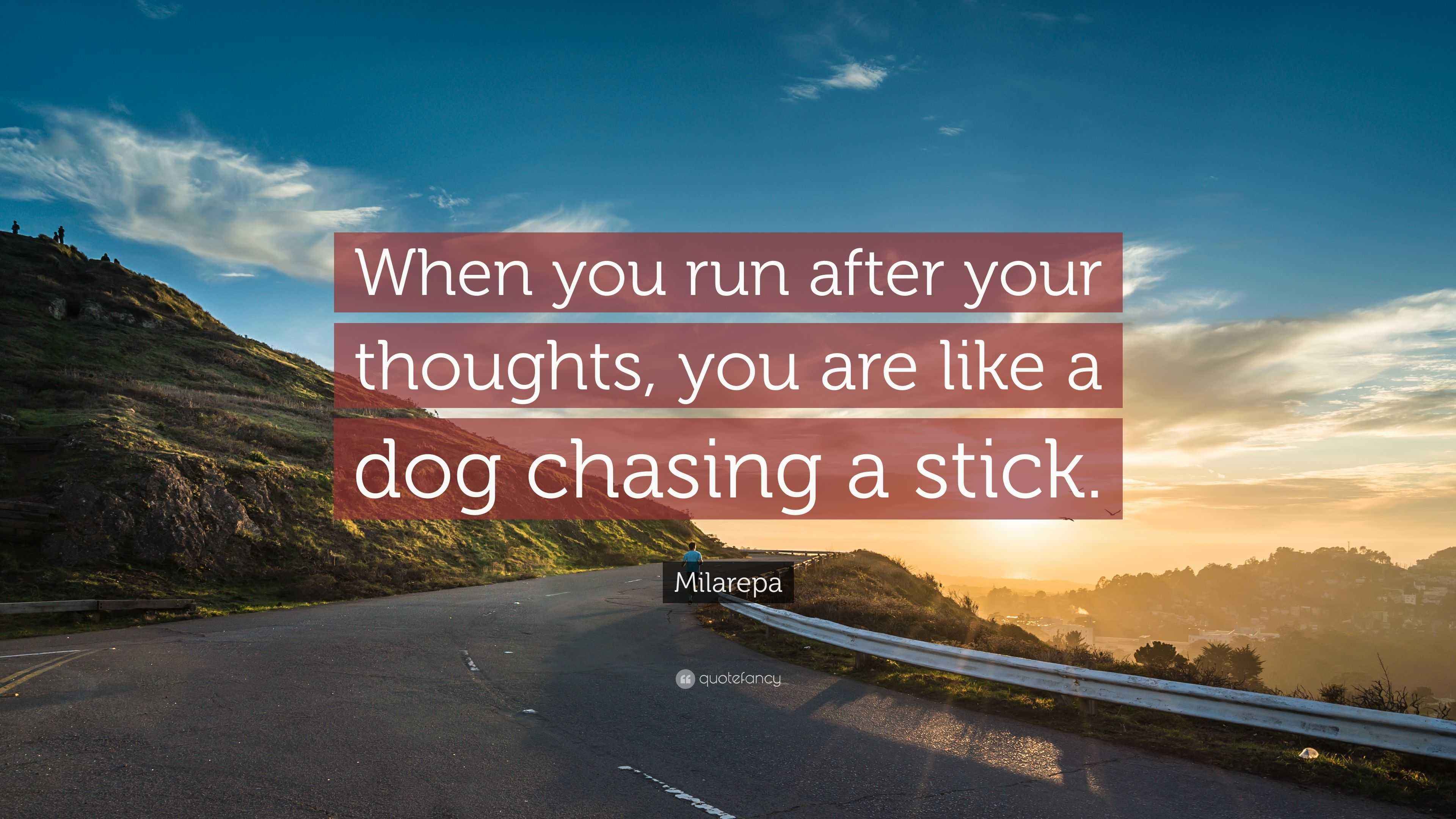 Milarepa Quote: “When you run after your thoughts, you are like a dog ...