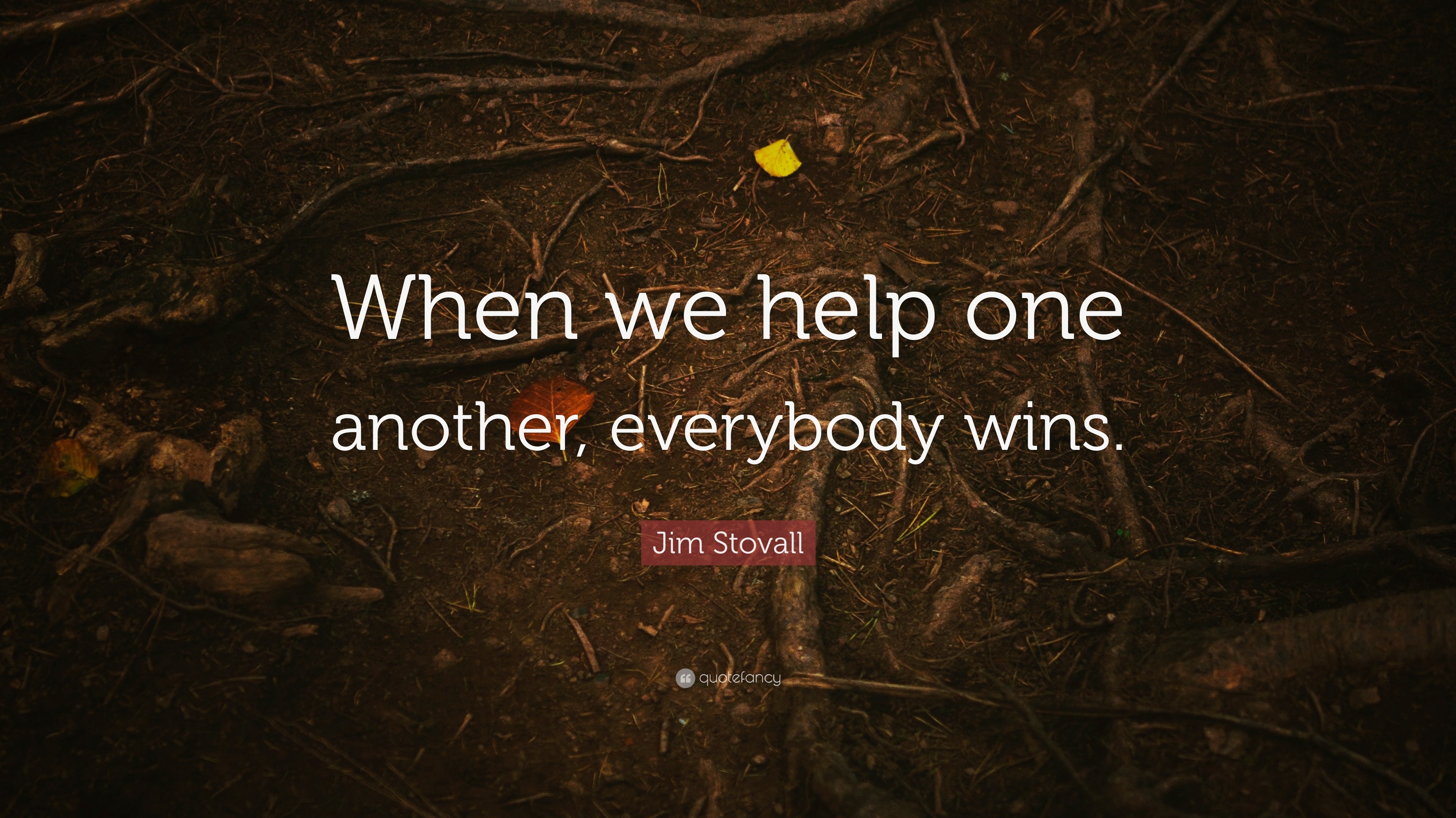 Jim Stovall Quote: “When we help one another, everybody wins.”