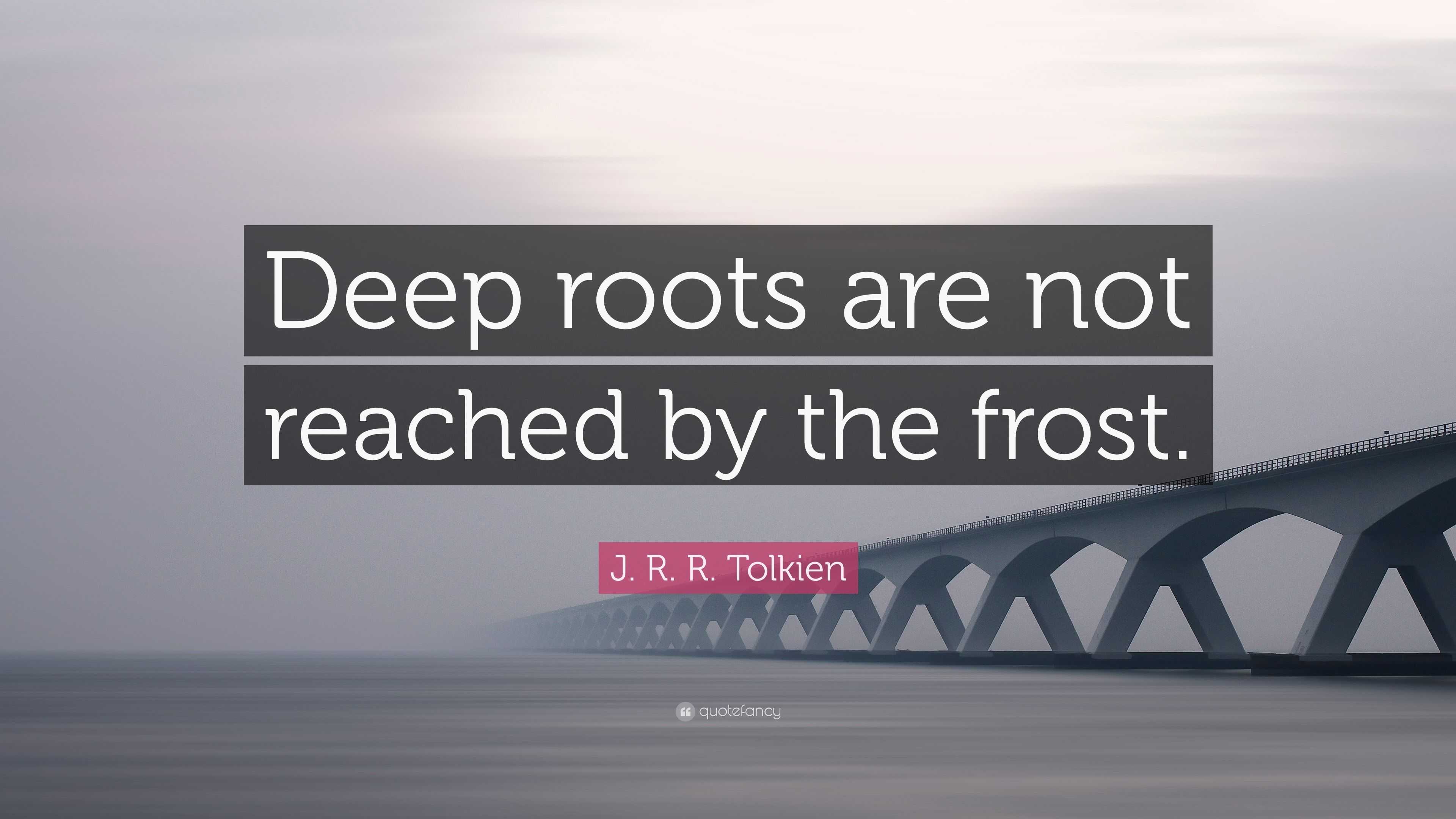 J. R. R. Tolkien Quote: “Deep roots are not reached by the frost.”