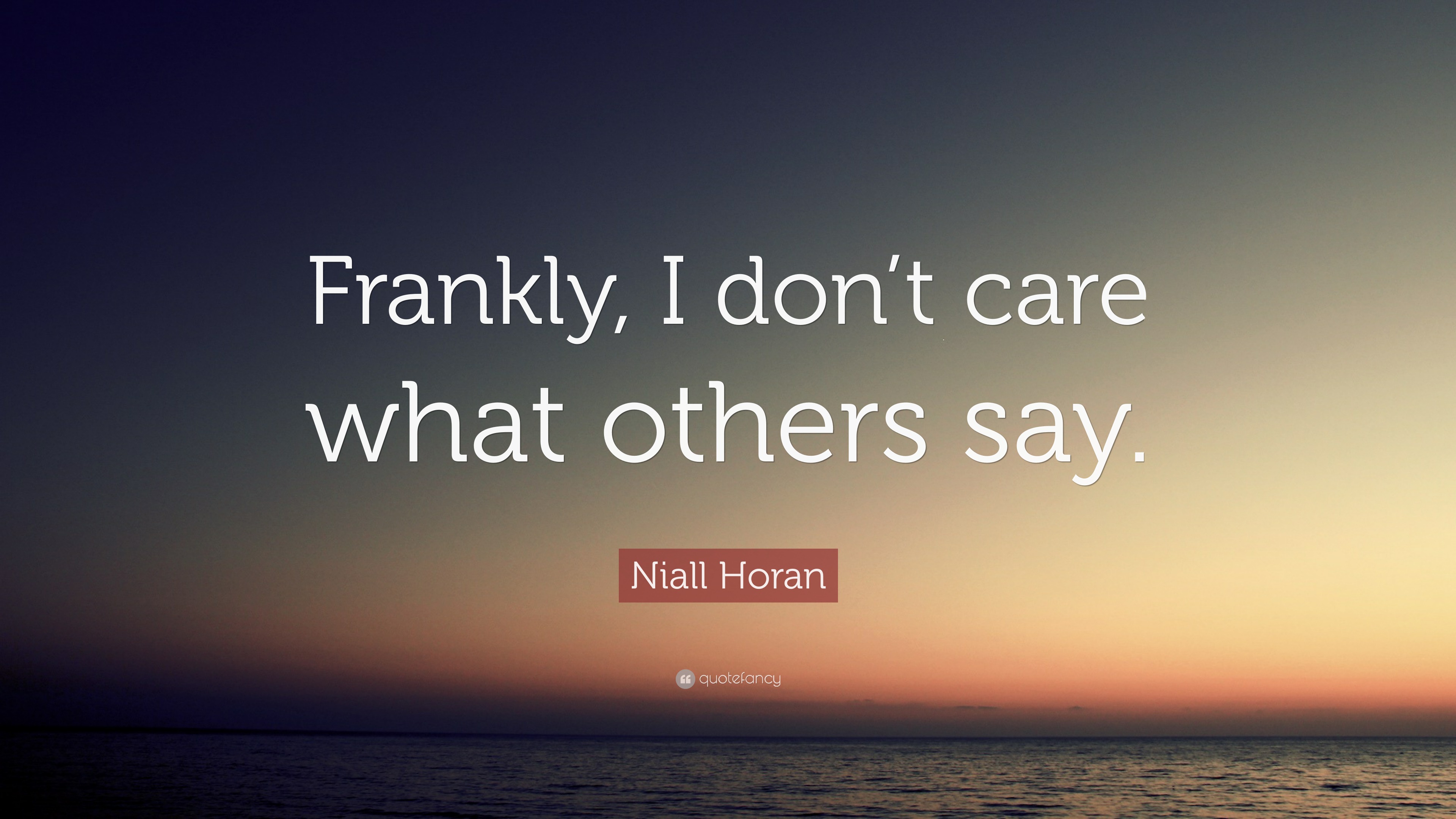 Niall Horan Quote: “Frankly, I don’t care what others say.”