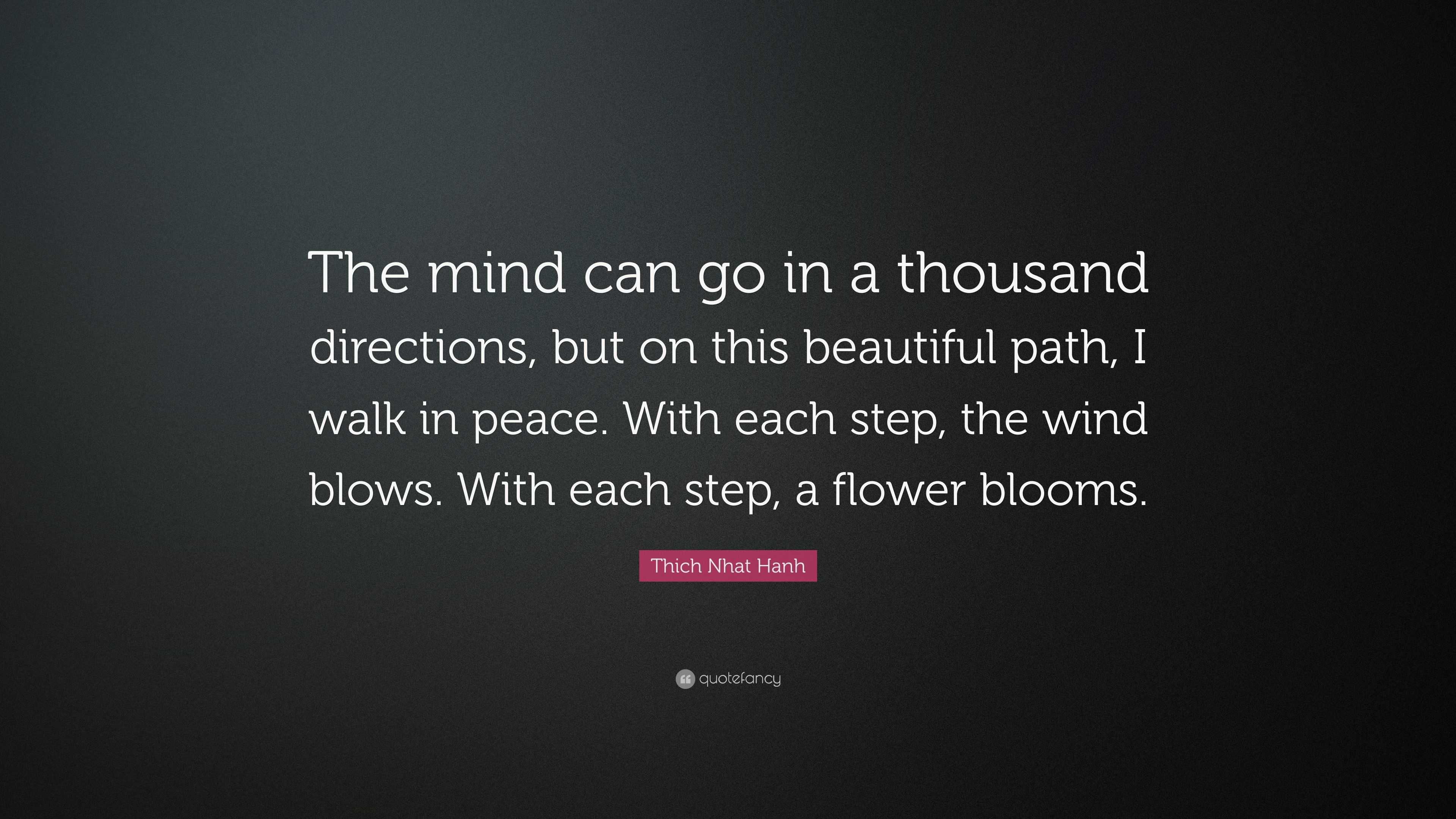 Thich Nhat Hanh Quote: “The mind can go in a thousand directions, but ...