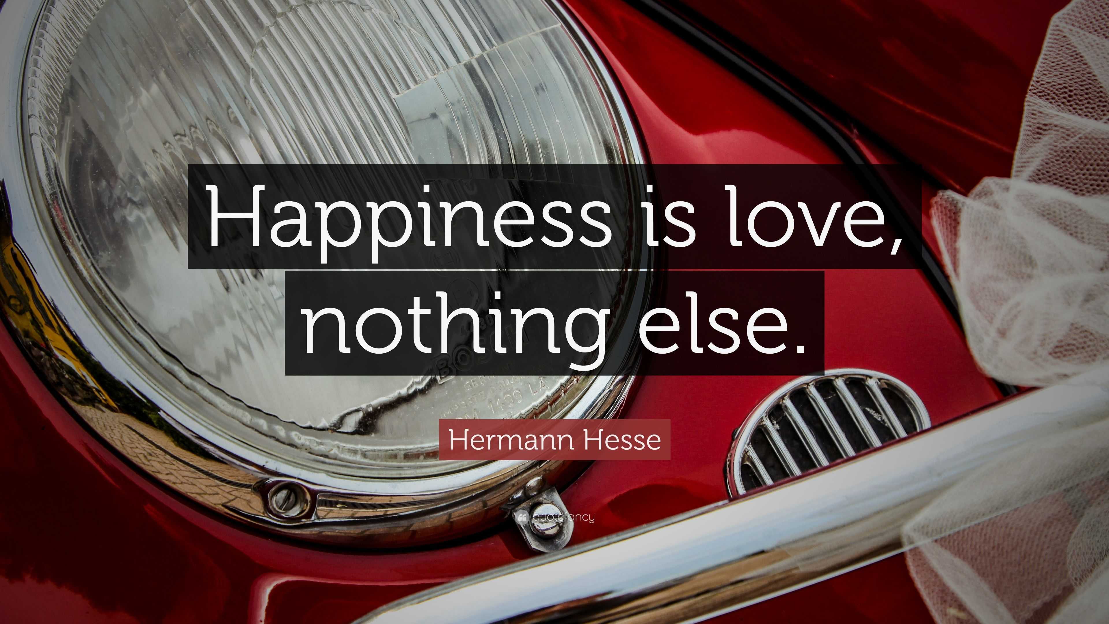 Hermann Hesse Quote: “Happiness is love, nothing else.”