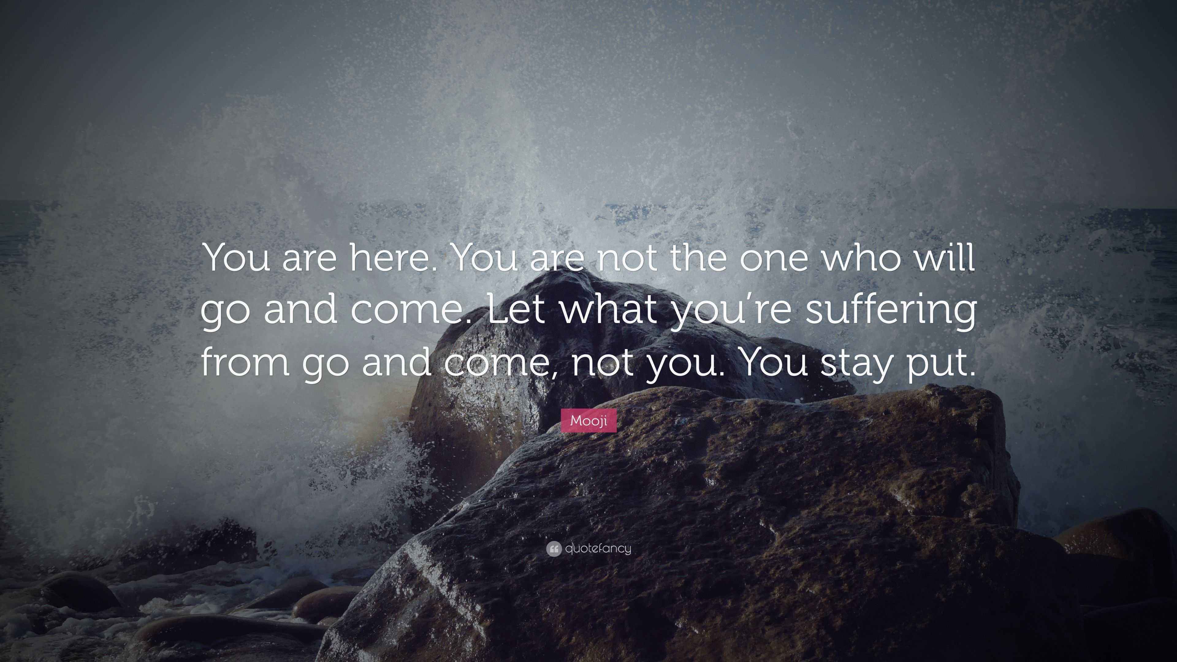 Mooji Quote: “You are here. You are not the one who will go and come ...
