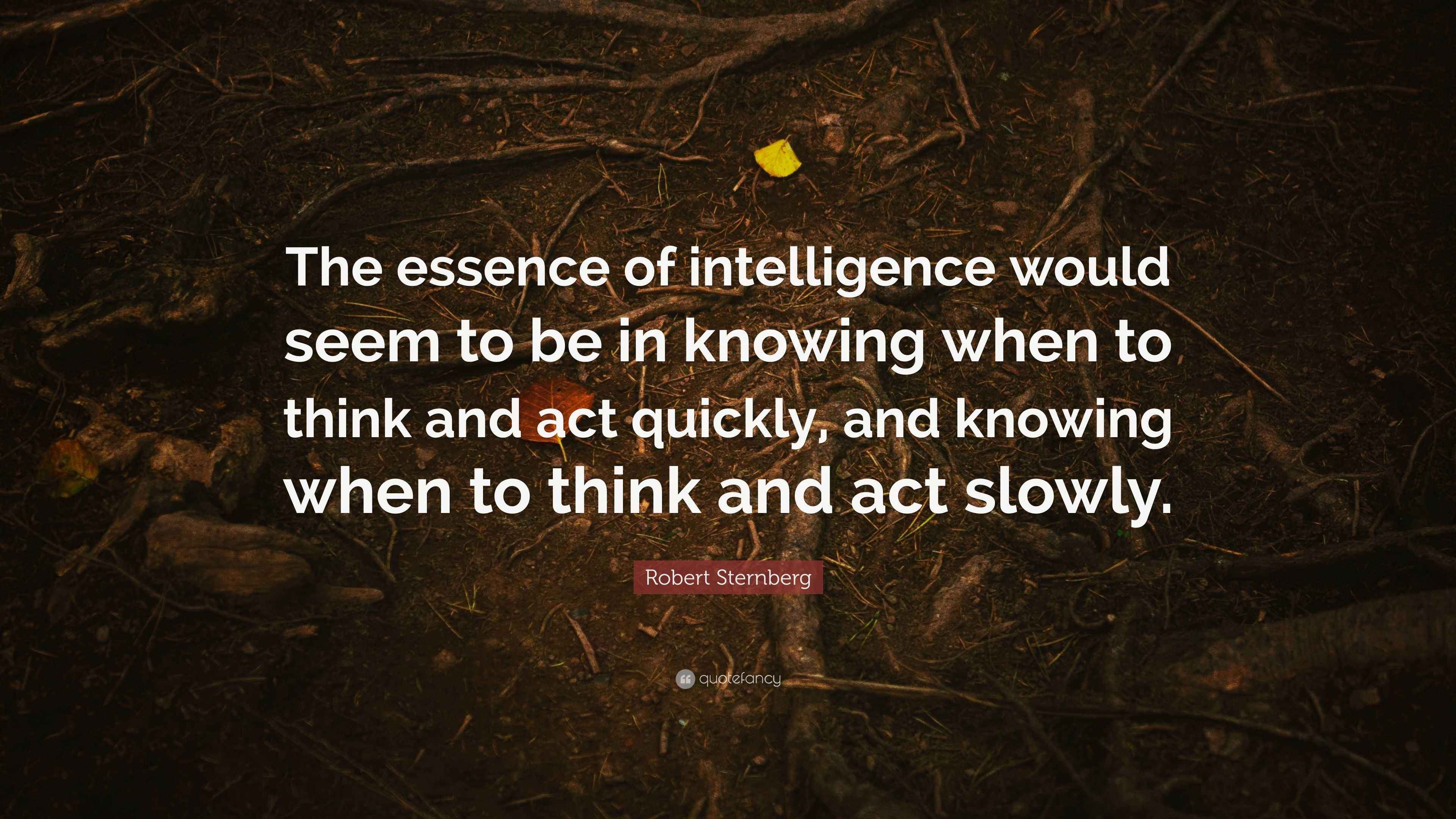 Robert Sternberg Quote: “The essence of intelligence would seem to be ...