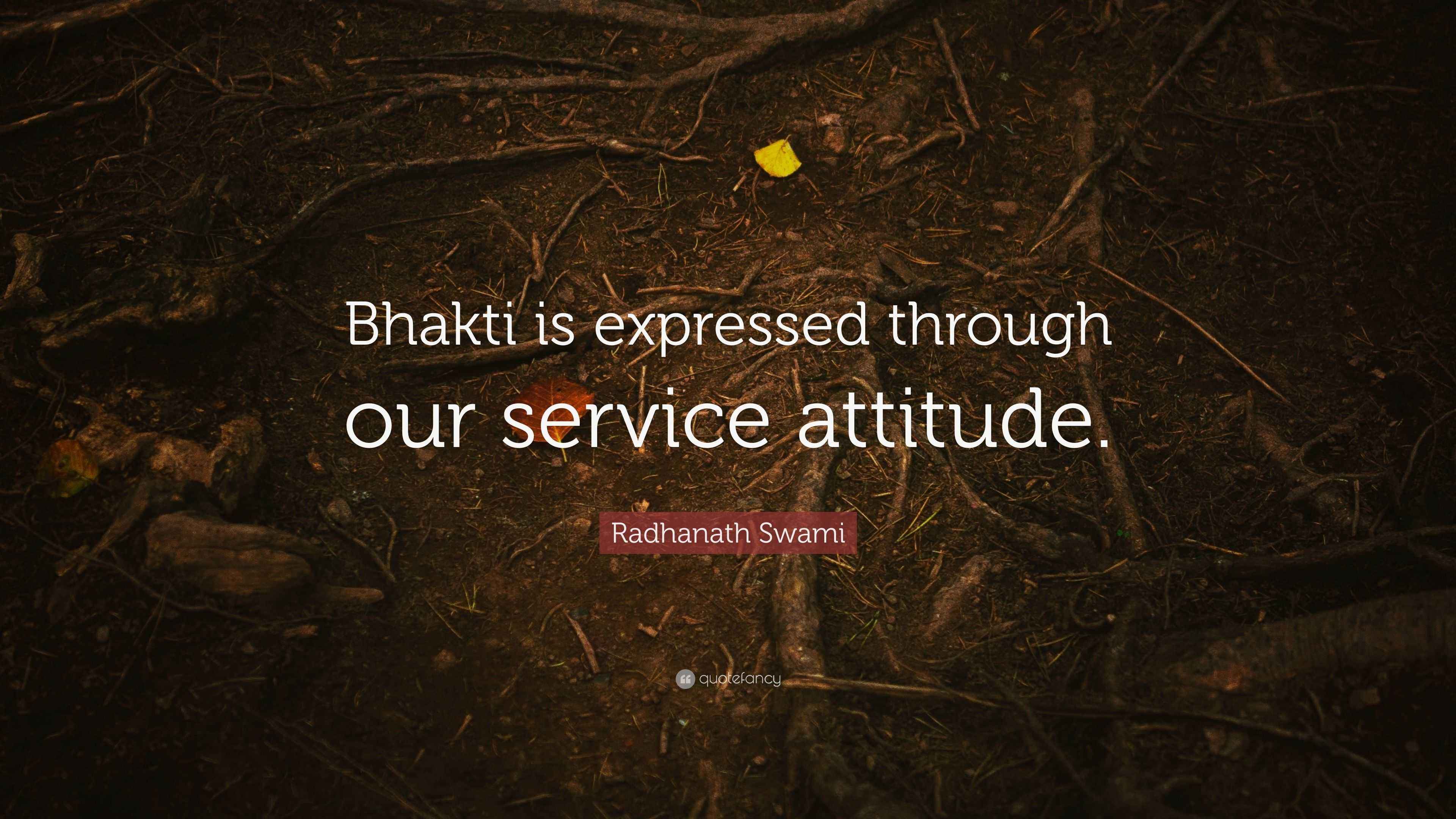 Radhanath Swami Quote: “Bhakti is expressed through our service attitude.”