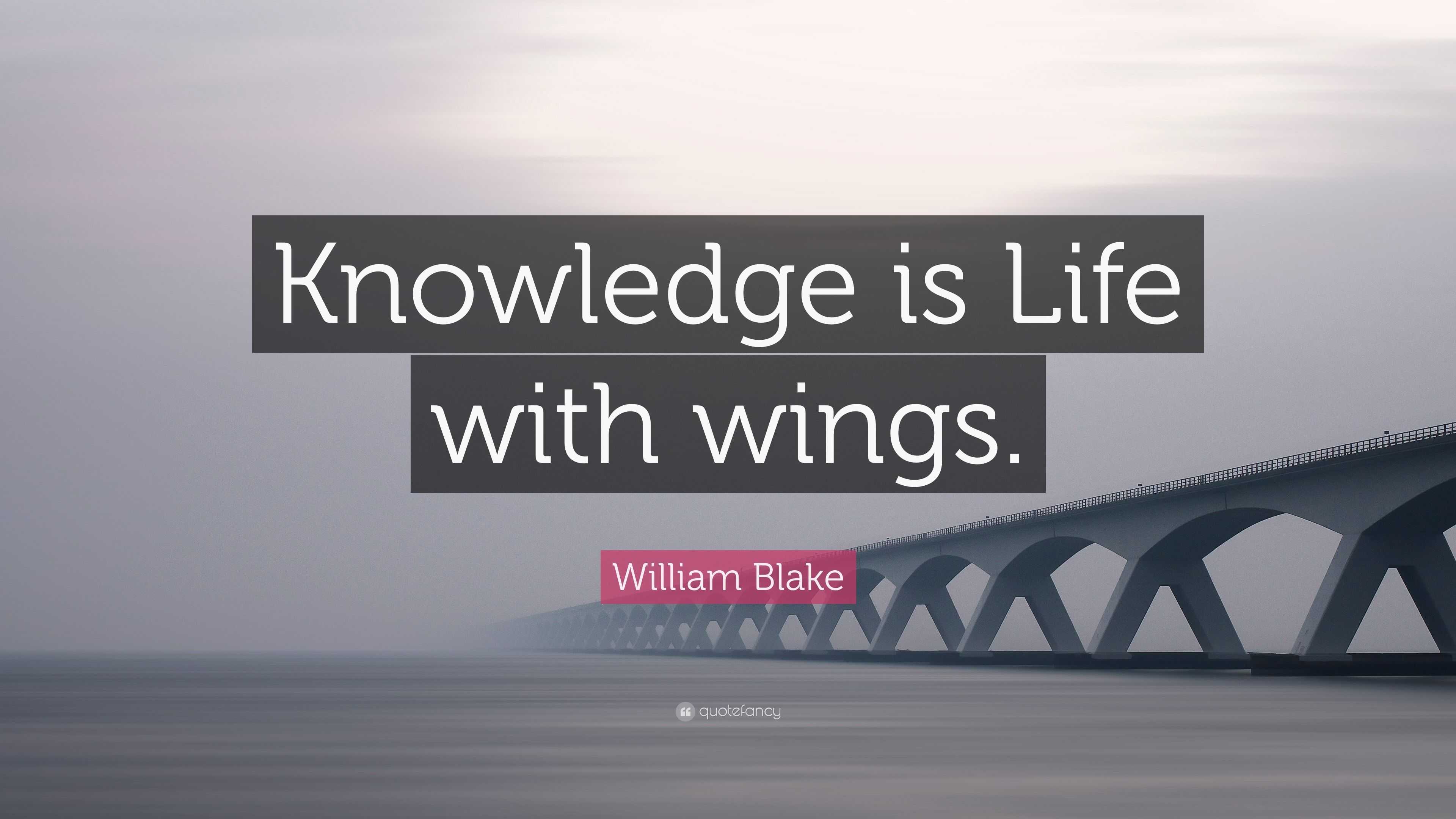 William Blake Quote: “Knowledge is Life with wings.”