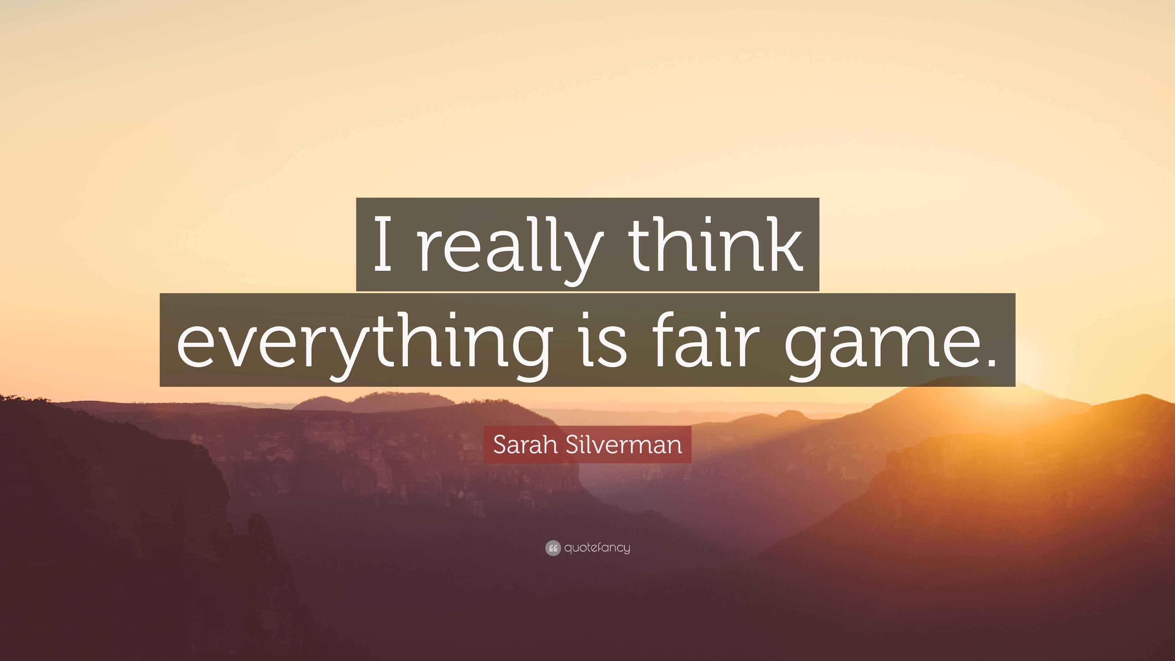 Sarah Silverman Quote: “I really think everything is fair game.”