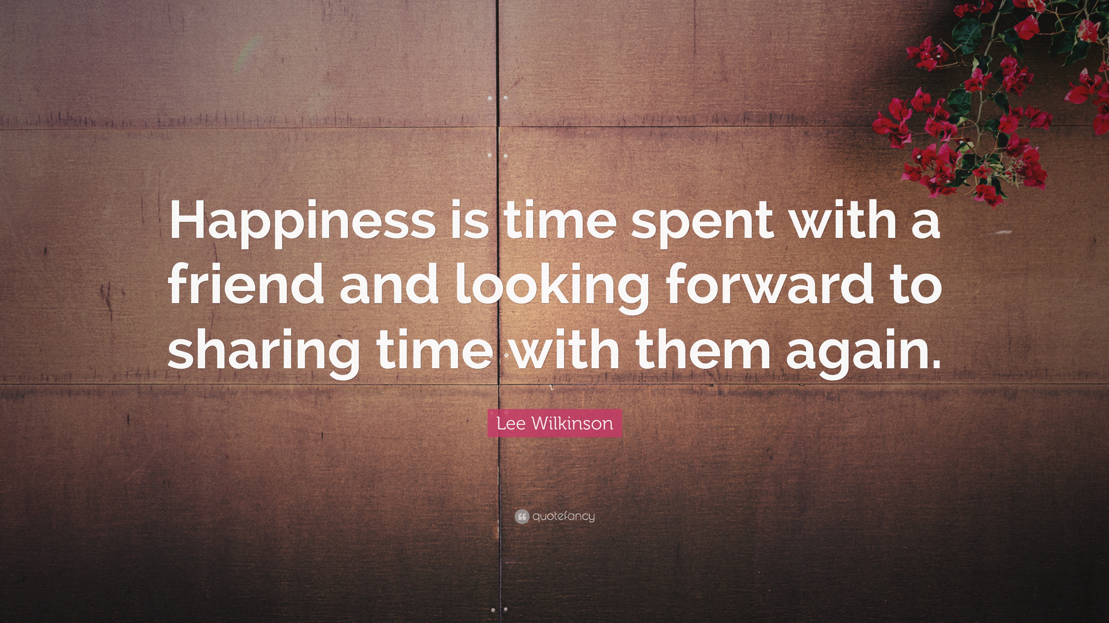 Lee Wilkinson Quote: “Happiness is time spent with a friend and looking ...