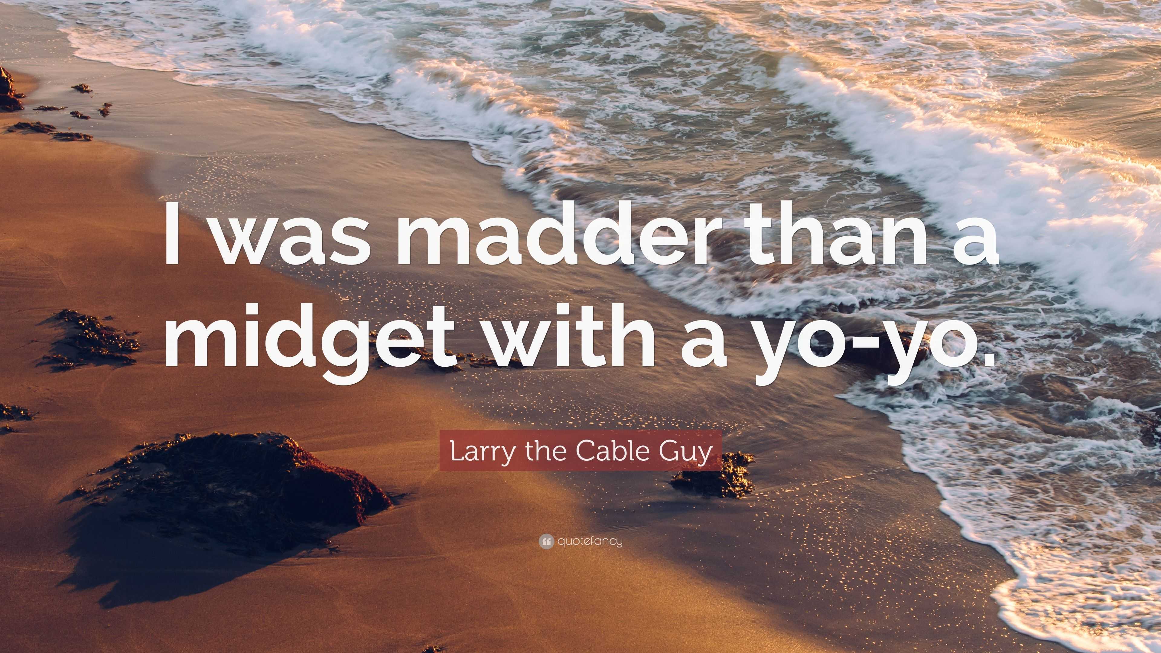 Larry the Cable Guy Quote: “I was madder than a midget with a yo-yo.”