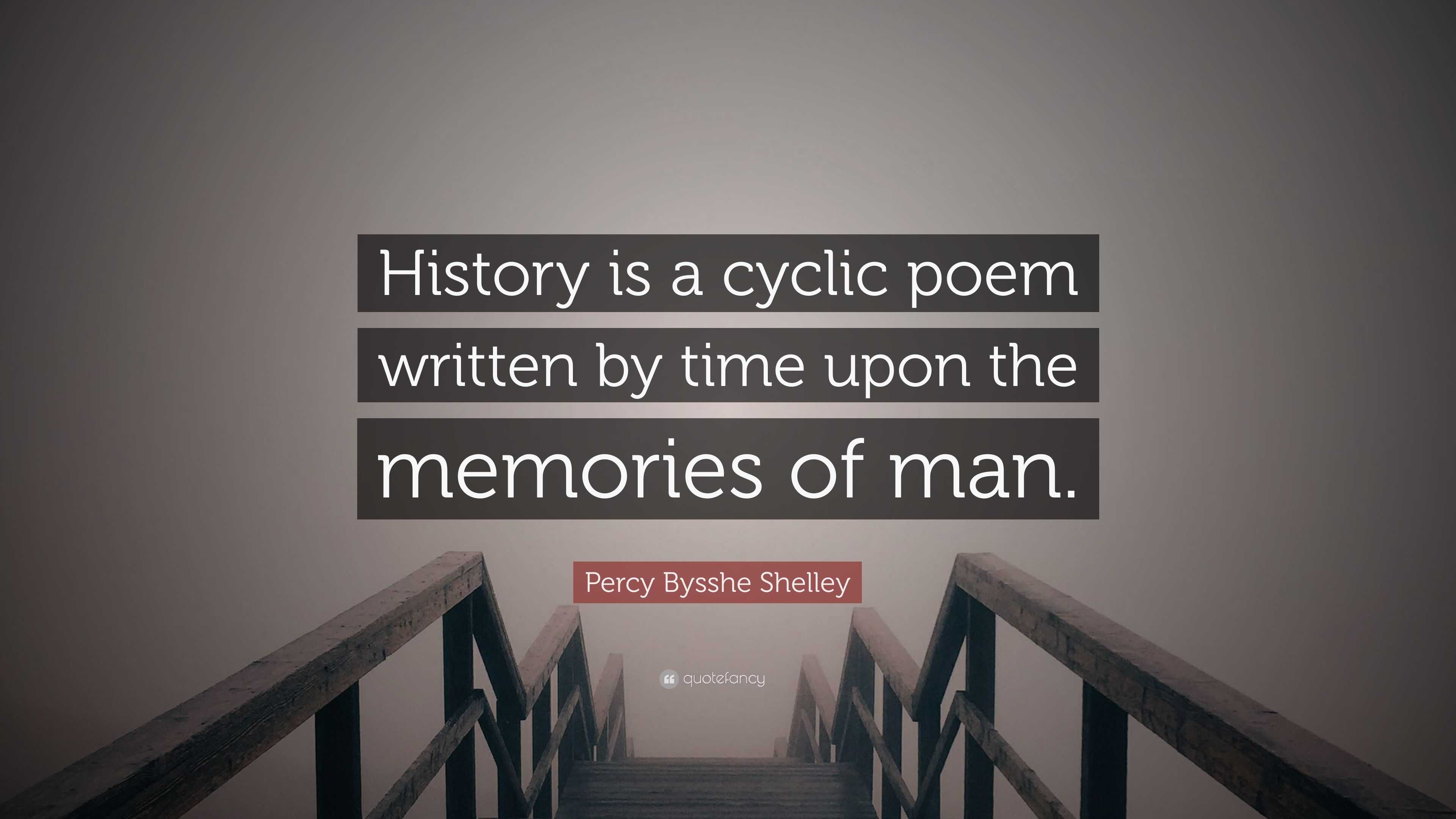 Percy Bysshe Shelley Quote: “History is a cyclic poem written by time ...