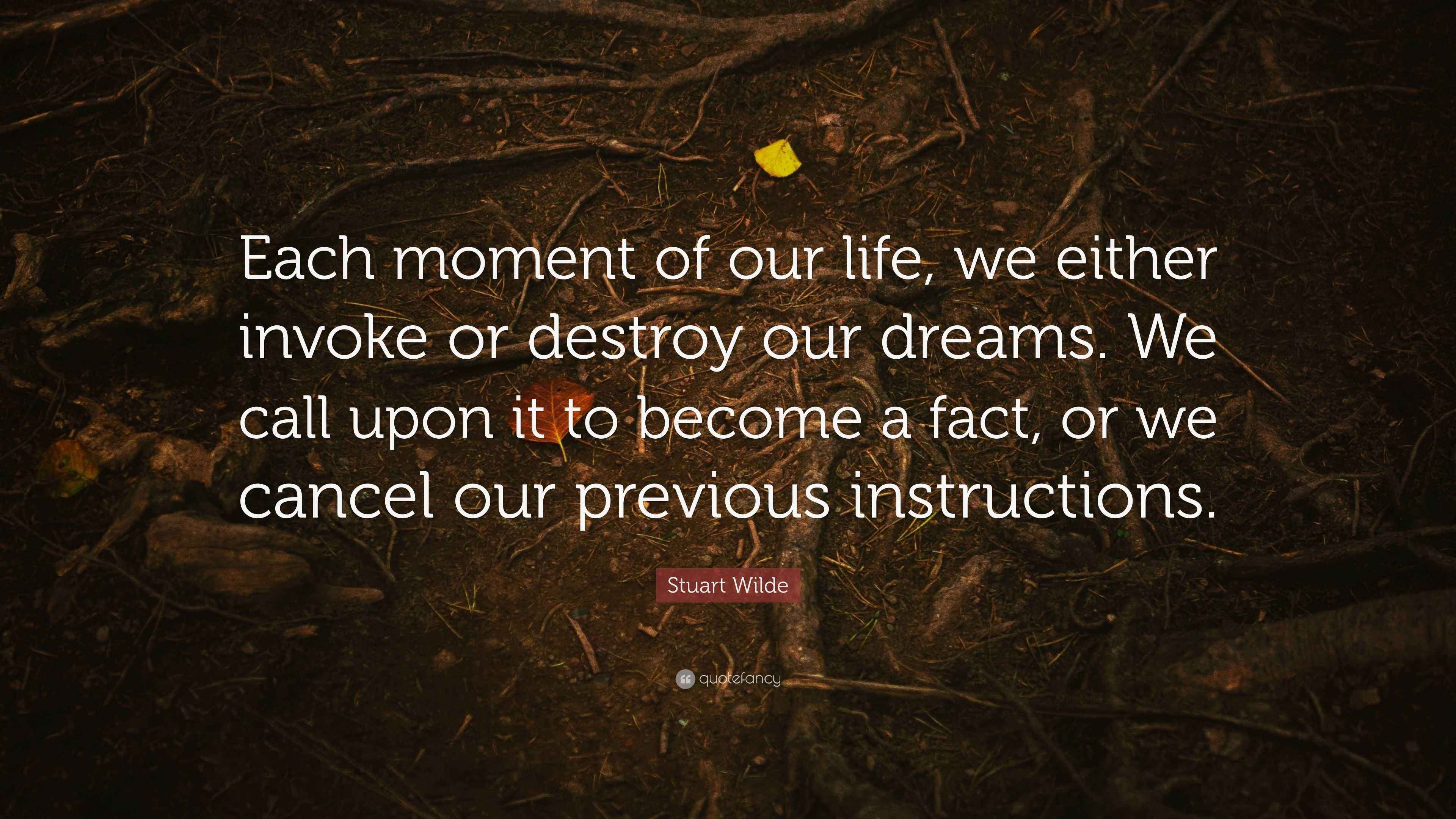 Stuart Wilde Quote: “Each moment of our life, we either invoke or ...