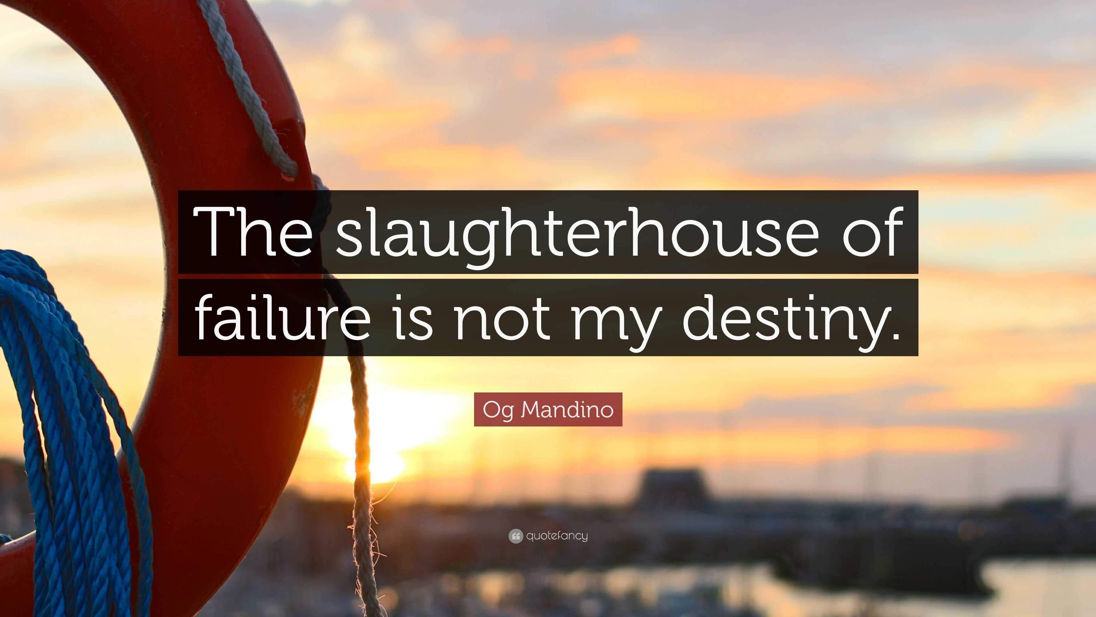 Og Mandino Quote: “The slaughterhouse of failure is not my destiny.”