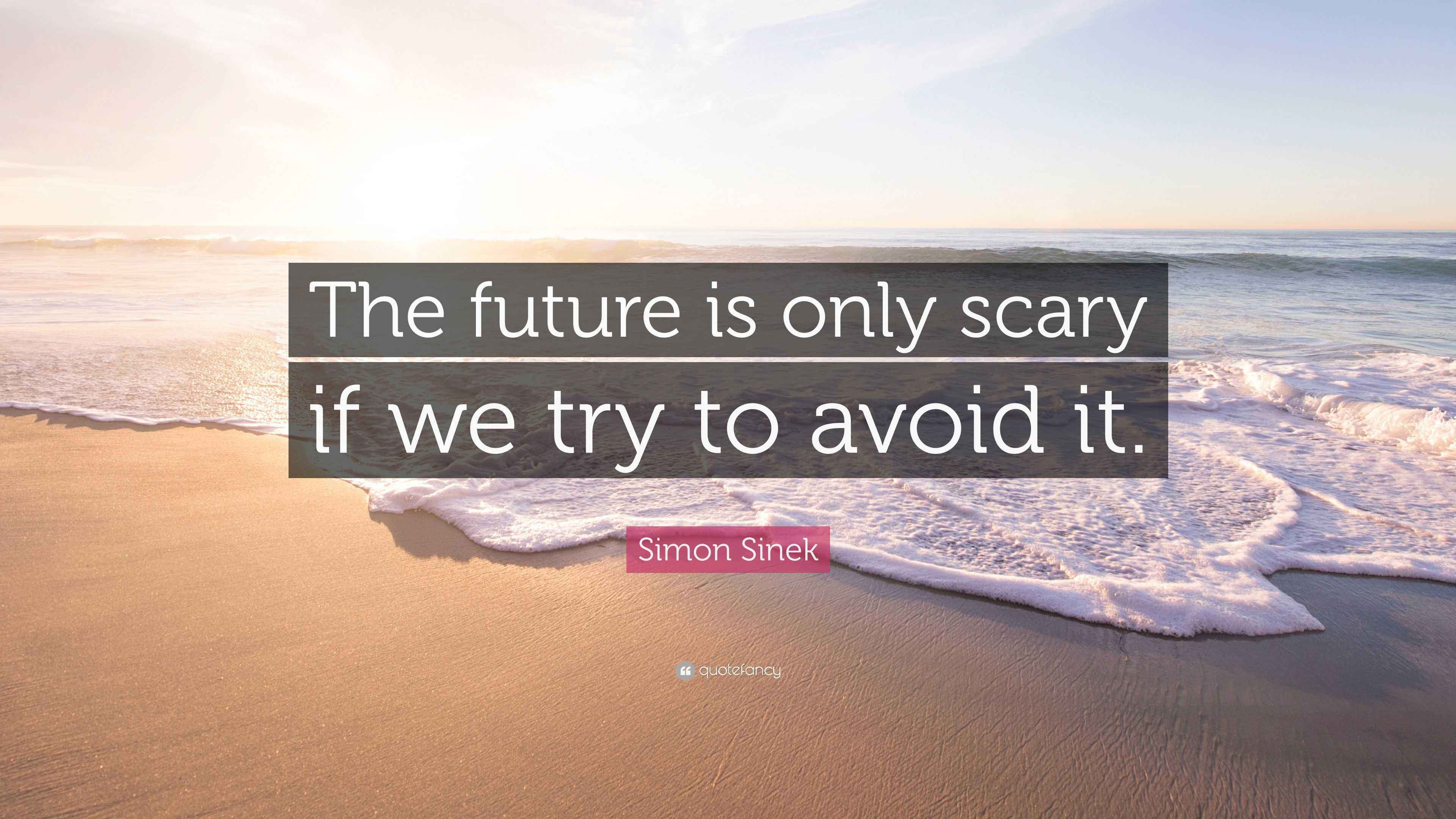 Simon Sinek Quote: “The future is only scary if we try to avoid it.”