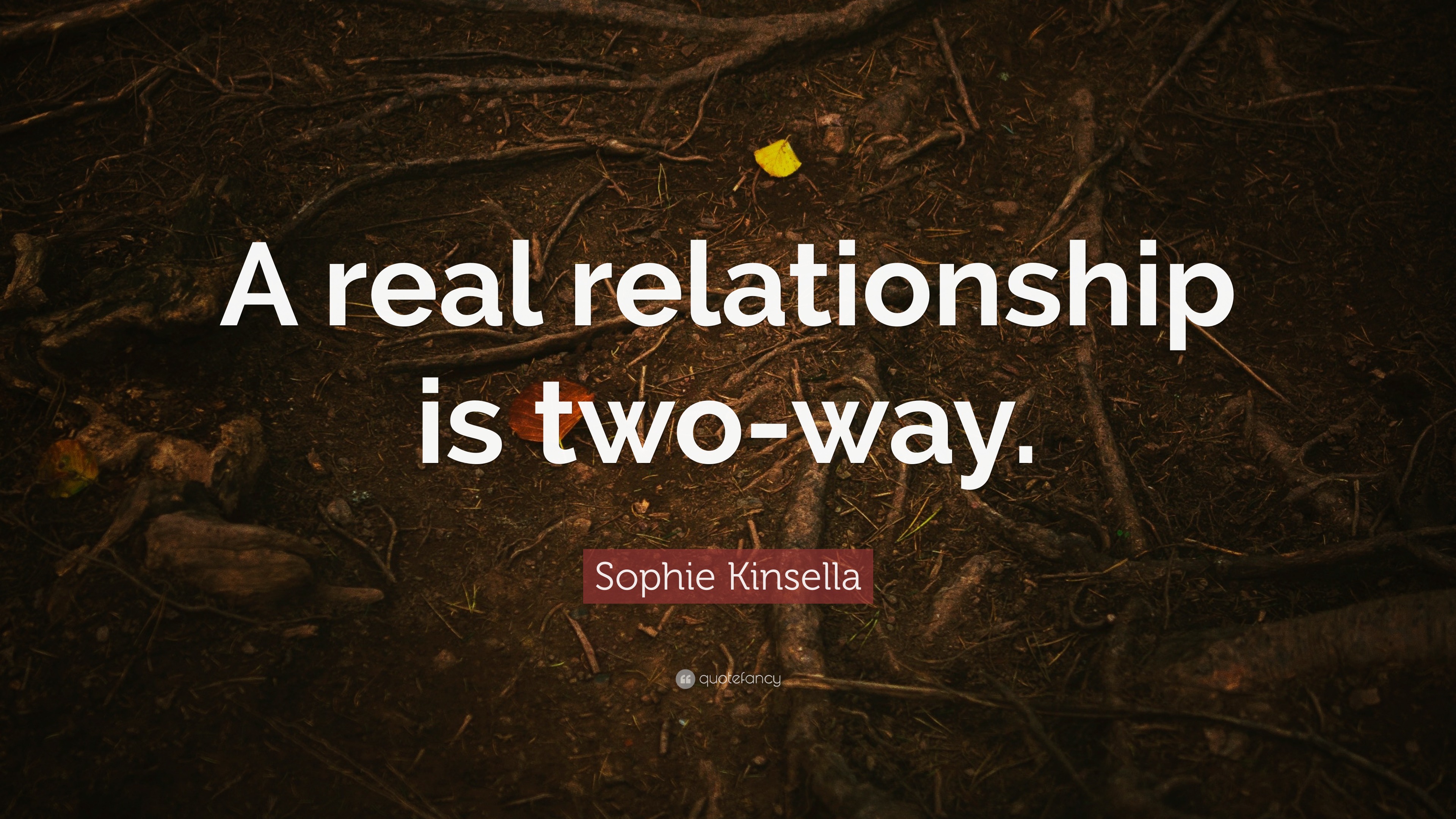 Sophie Kinsella Quote: “A real relationship is two-way.”