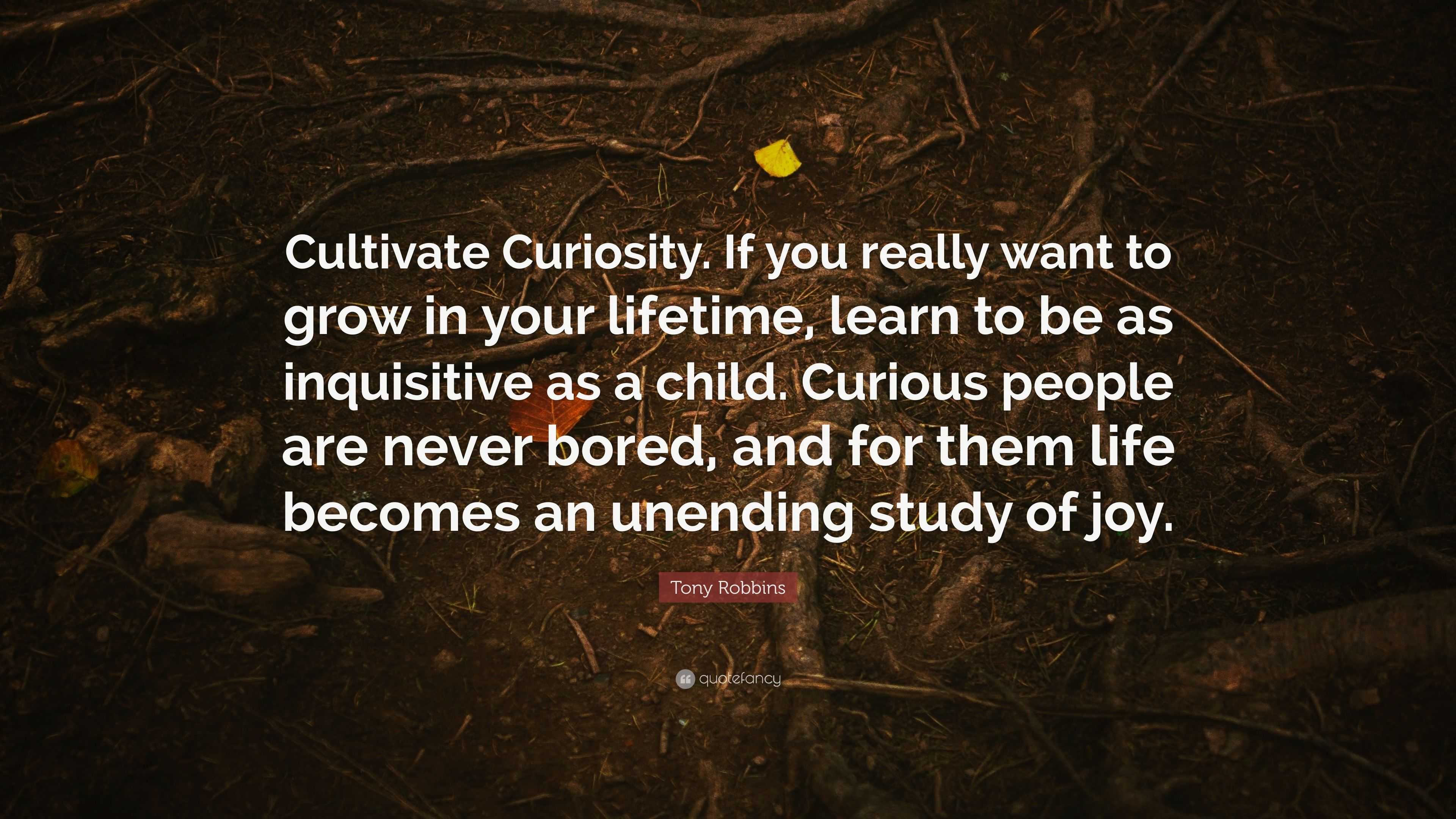 Tony Robbins Quote: “Cultivate Curiosity. If you really want to grow in ...