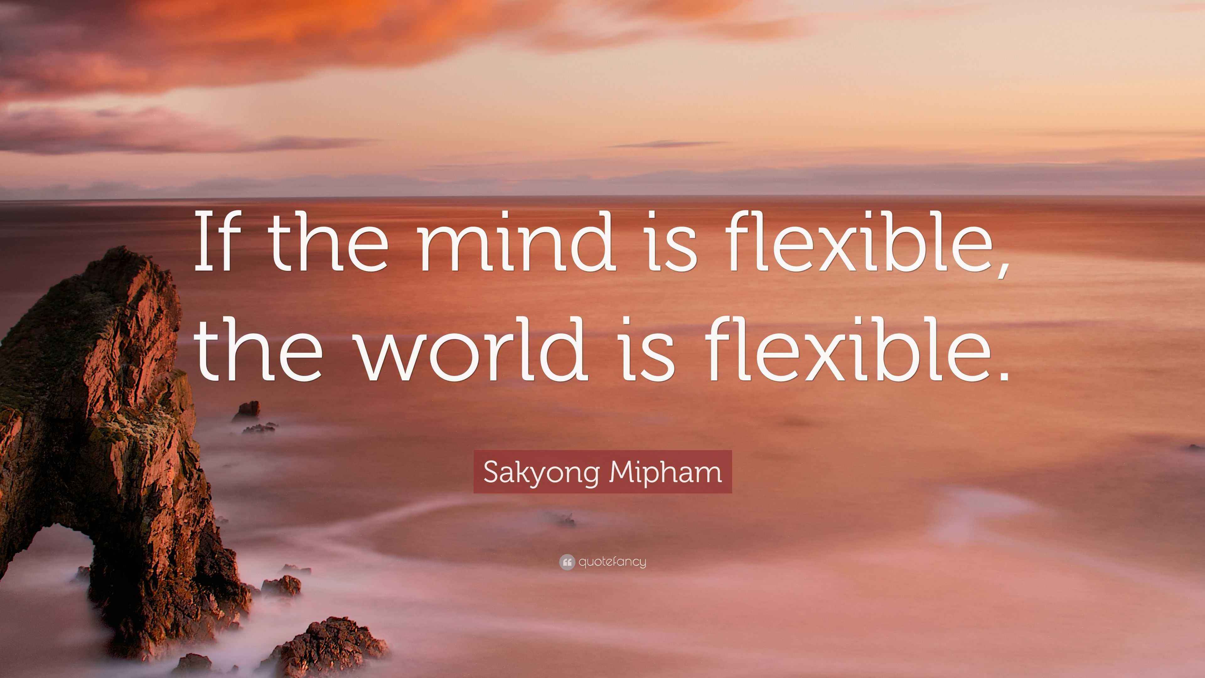Sakyong Mipham Quote: “If the mind is flexible, the world is flexible.”