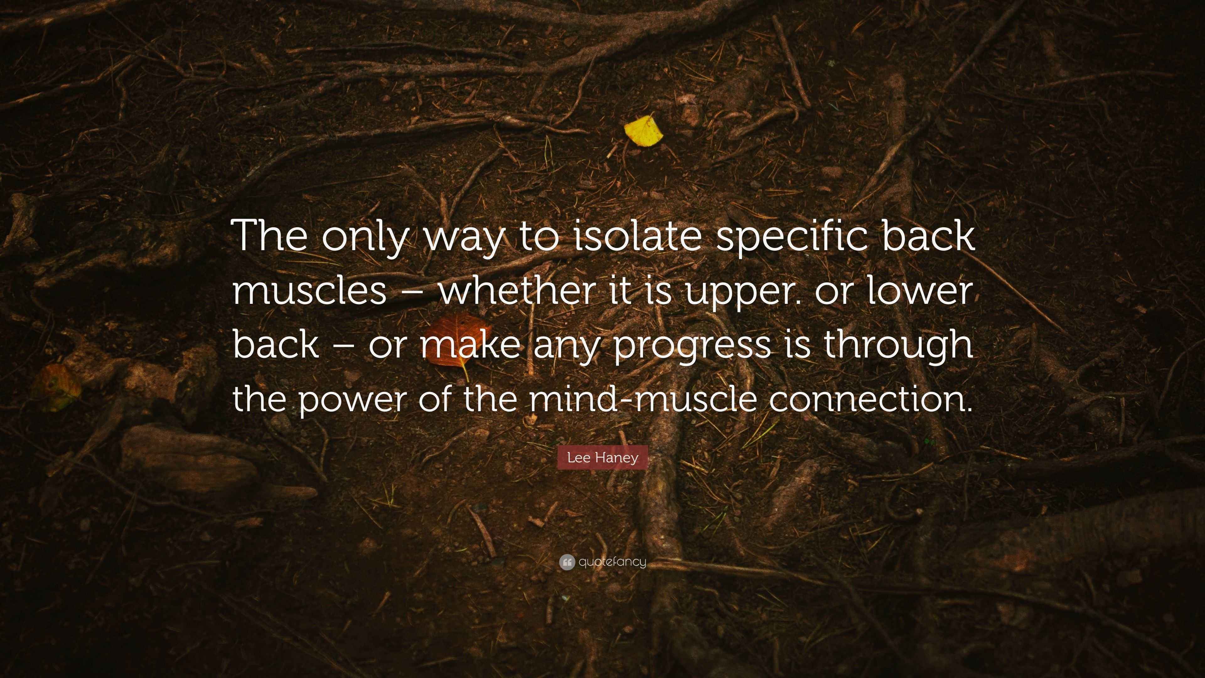 Lee Haney Quote: “The only way to isolate specific back muscles ...