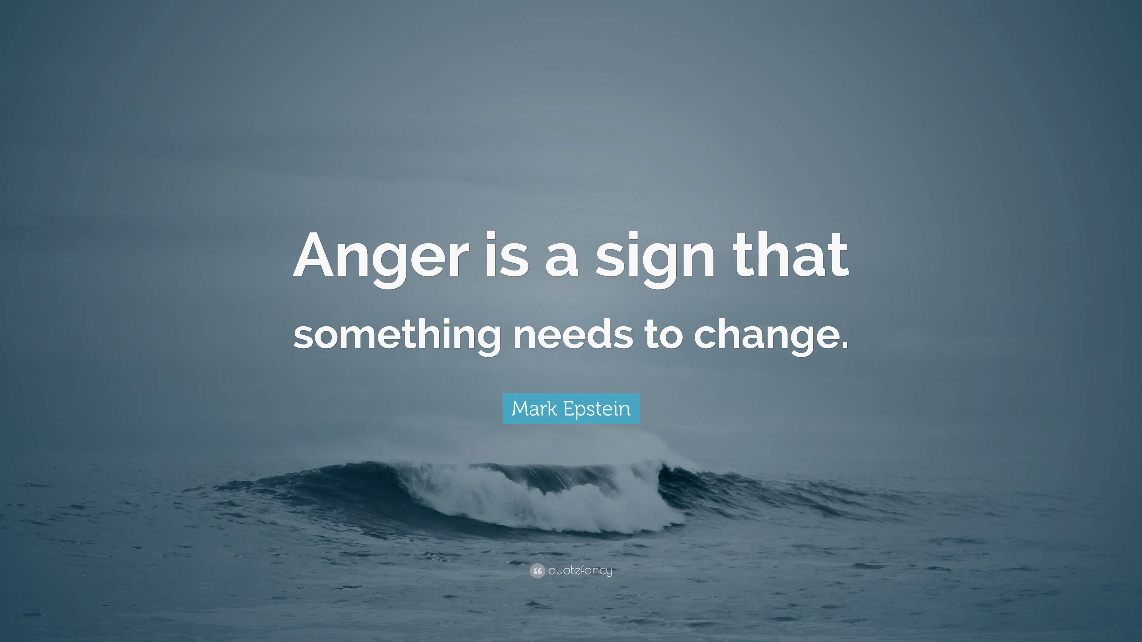 Mark Epstein Quote: “Anger is a sign that something needs to change.”