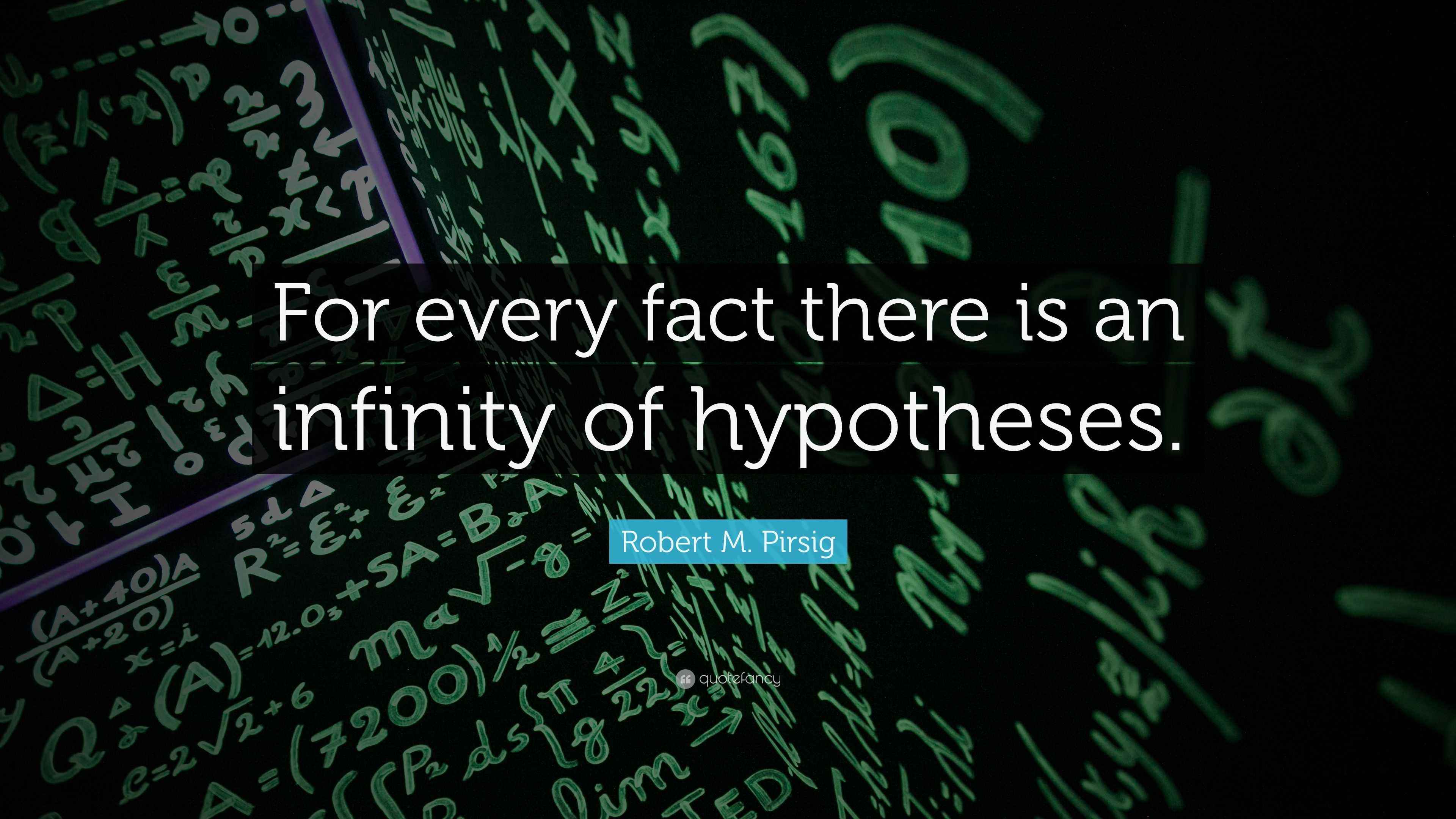Robert M. Pirsig Quote: “For every fact there is an infinity of ...