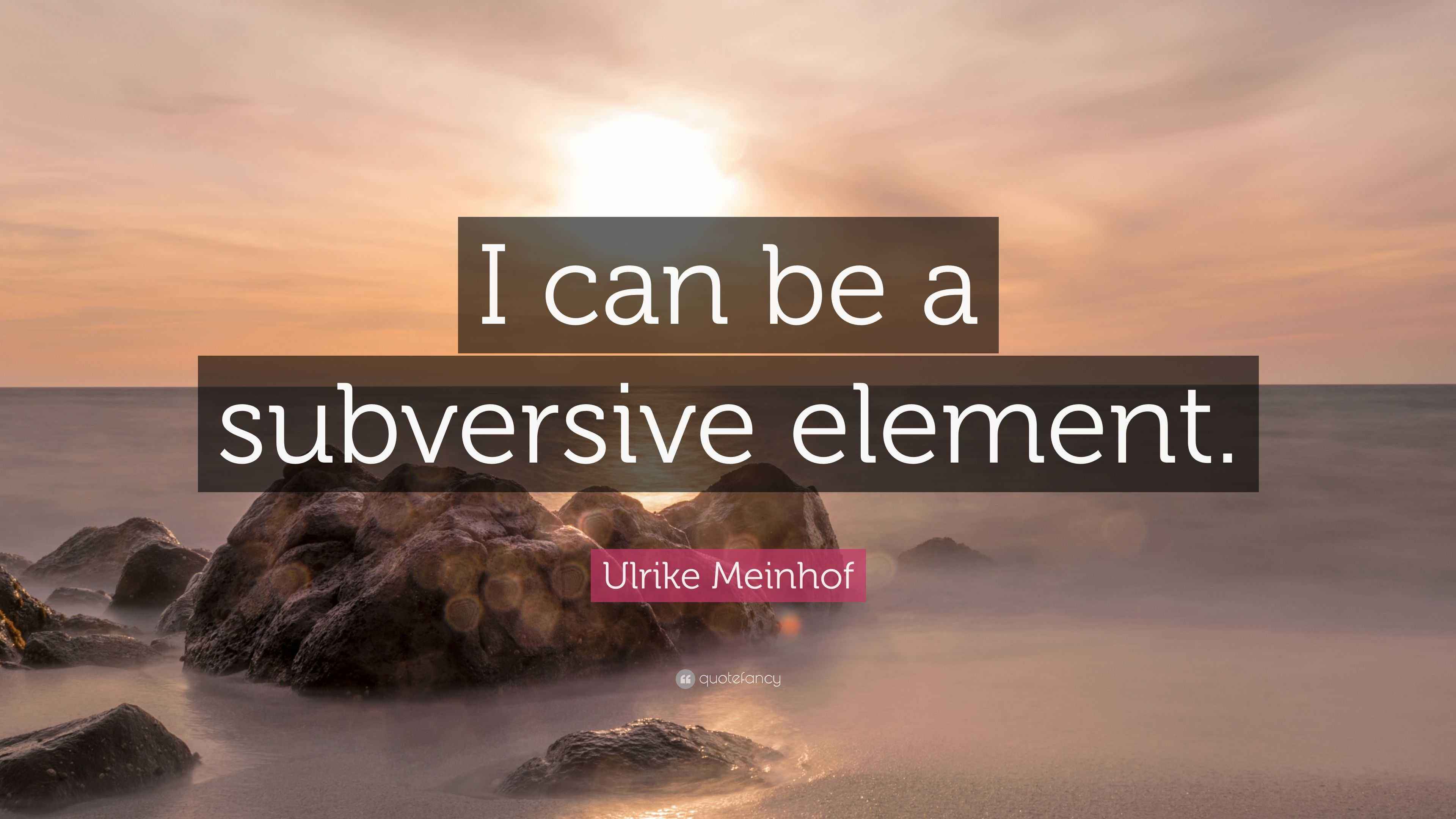 Ulrike Meinhof Quote: “I can be a subversive element.”